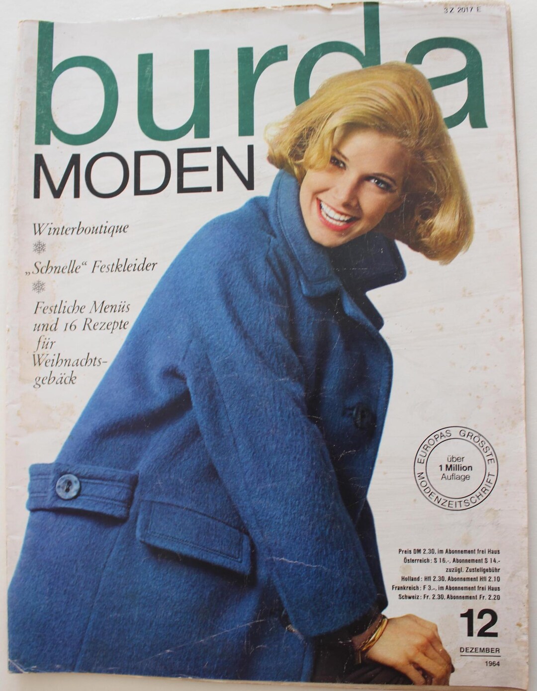 Burda Moden 12/ 1964 Instructions, Pattern Sheets, Fashion Magazine Patterns Fashion Magazine ...