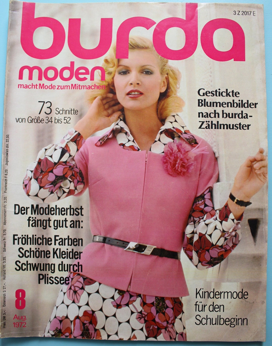 Burda Moden 8/ 1972 With Instructions, Patterns, Fashion Magazine, Fashion Magazine, Sewing ...