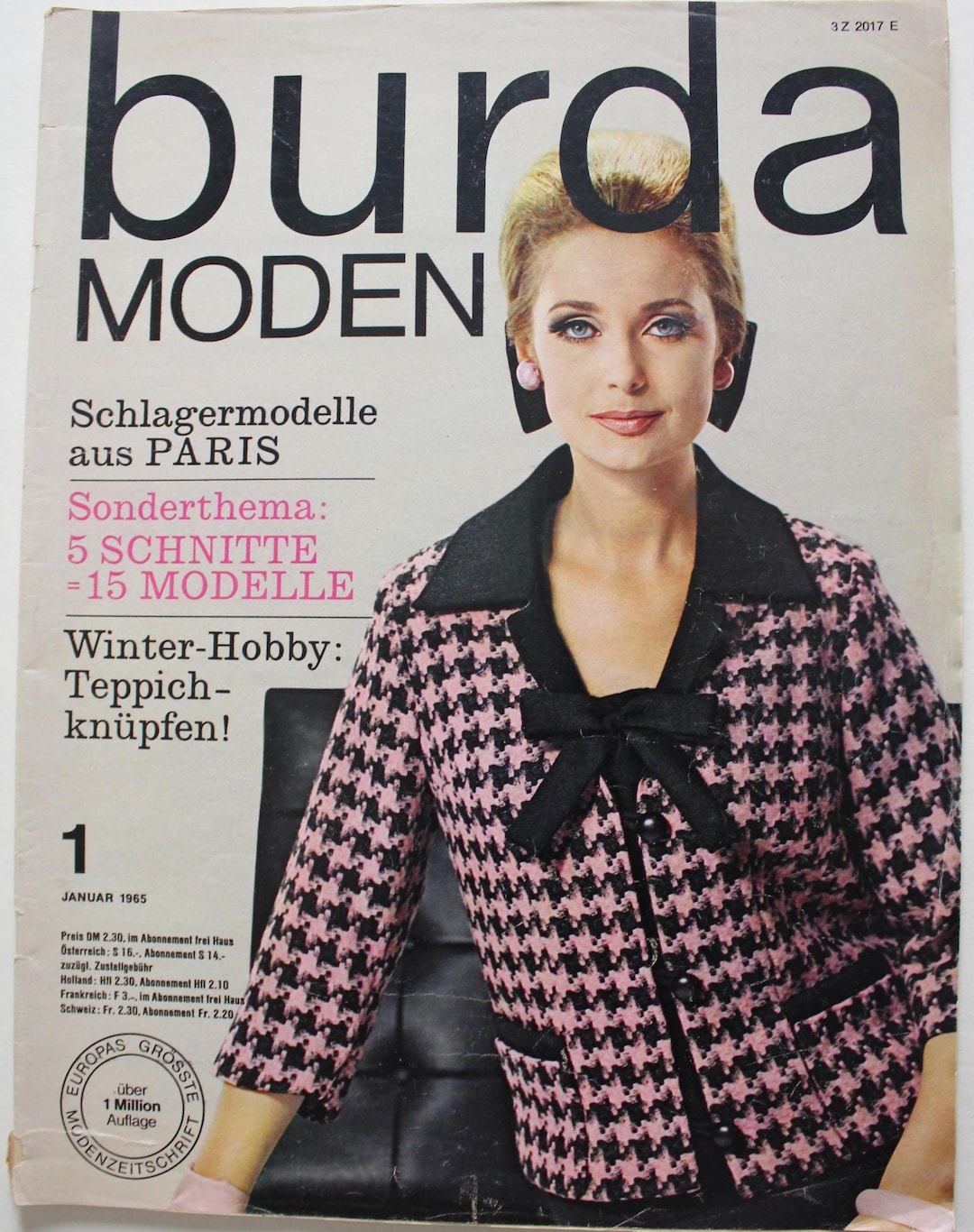 Burda Moden 1/ 1965 Instructions, Pattern Sheets, Fashion Magazine Patterns Fashion Magazine ...