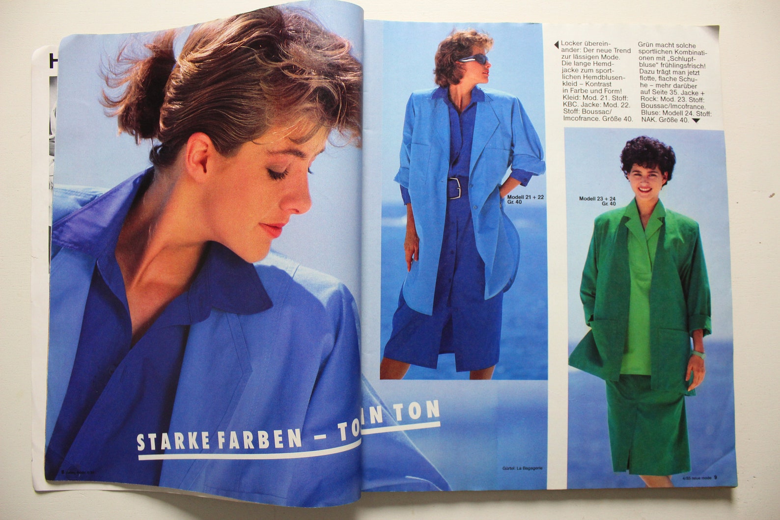 Neue Mode 4/ 1985 Instructions, Cutting Sheets, Fashion Magazine ...