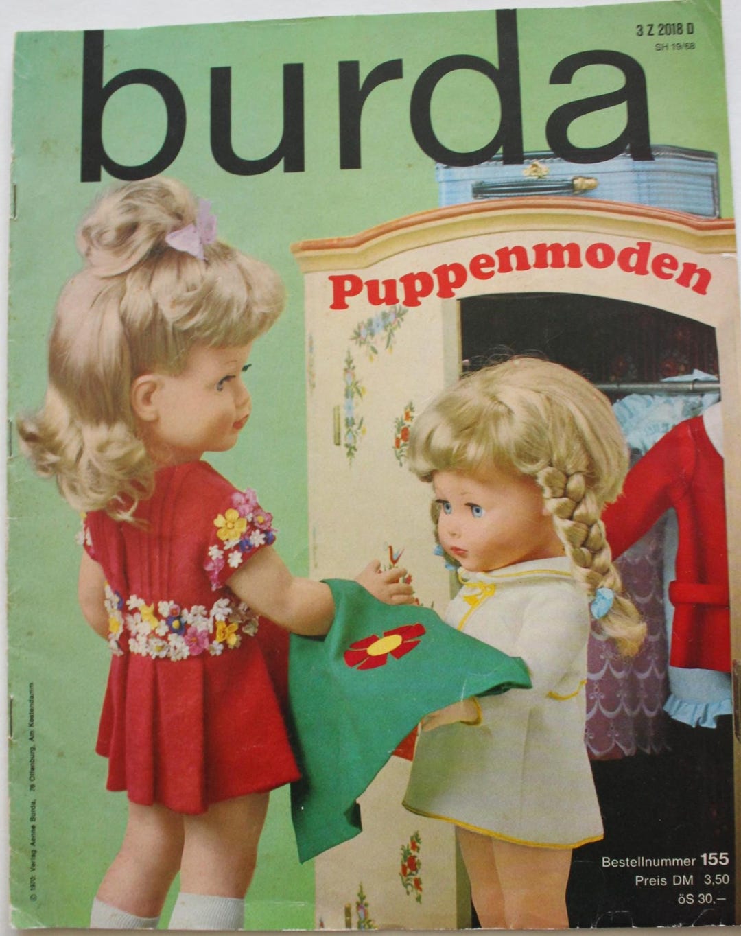 Vintage Magazine Burda Doll Fashions 1968 Pattern Sheet Fashion ...
