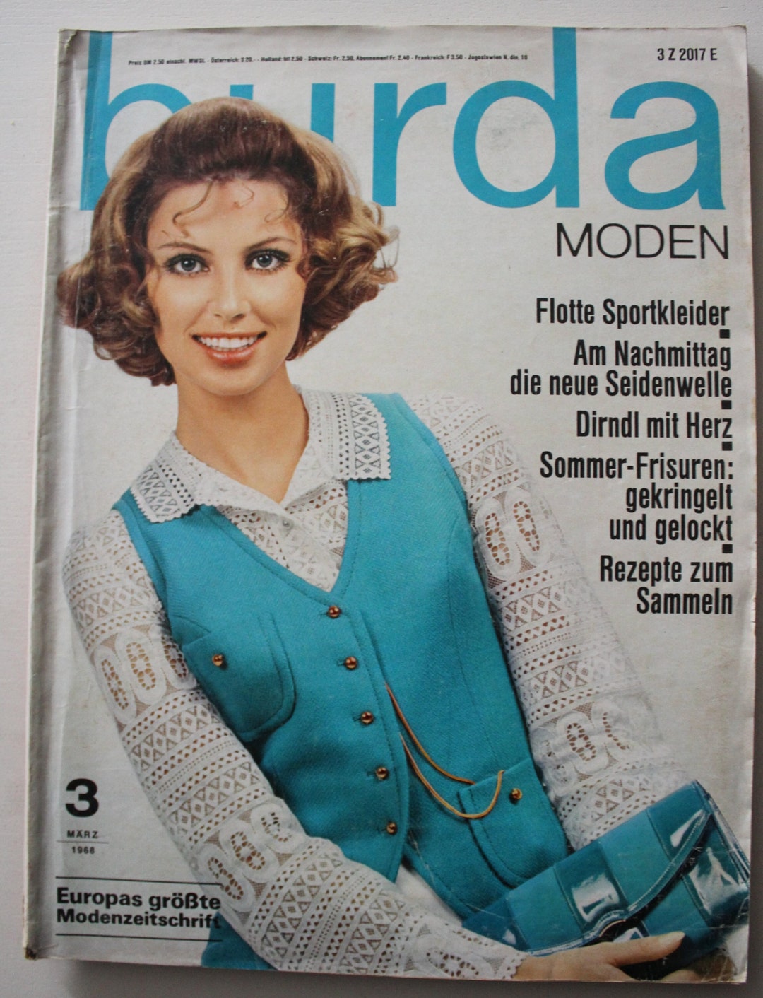 Burda Moden 3/ 1968 Instructions, Cutting Sheets, Fashion Magazine, Fashion Booklet, Sewing ...