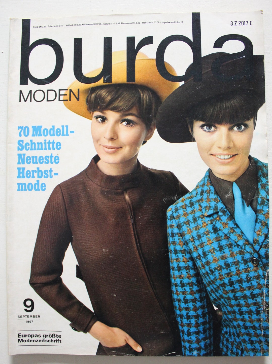 Burda Moden 9/ 1967 Instructions, Cutting Sheets, Fashion Magazine, Fashion Magazine, Sewing ...