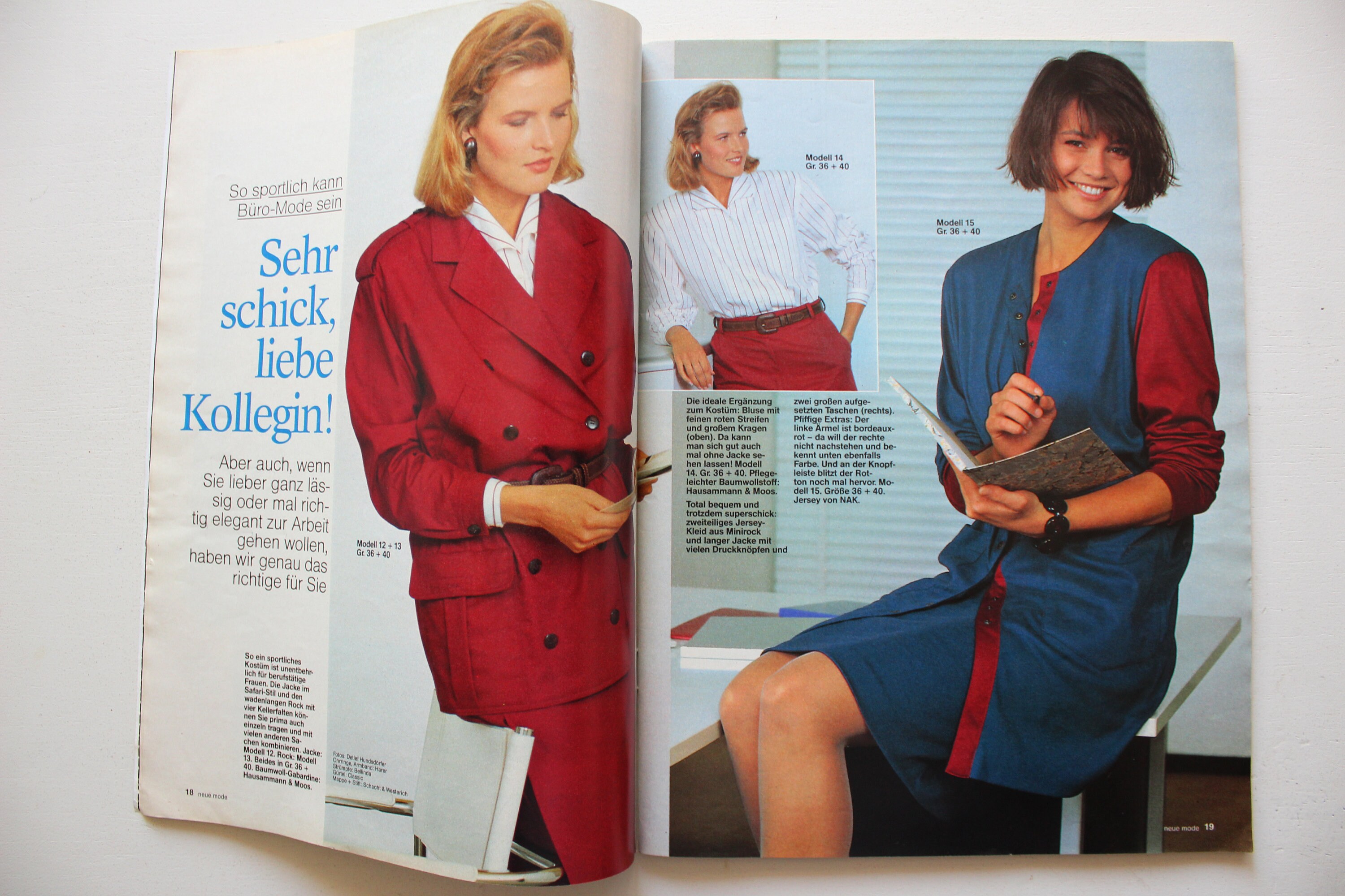 Neue Mode 1/ 1988 Work Supplement, Cutting Sheet, Fashion Magazine ...