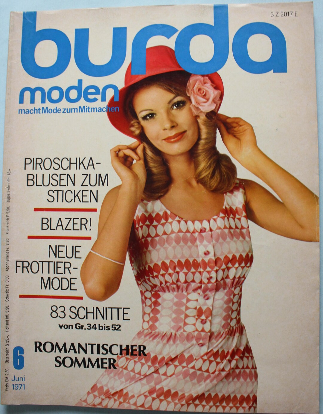 Burda Moden 6/ 1971 Instructions Cutting Sheet Fashion Magazine ...