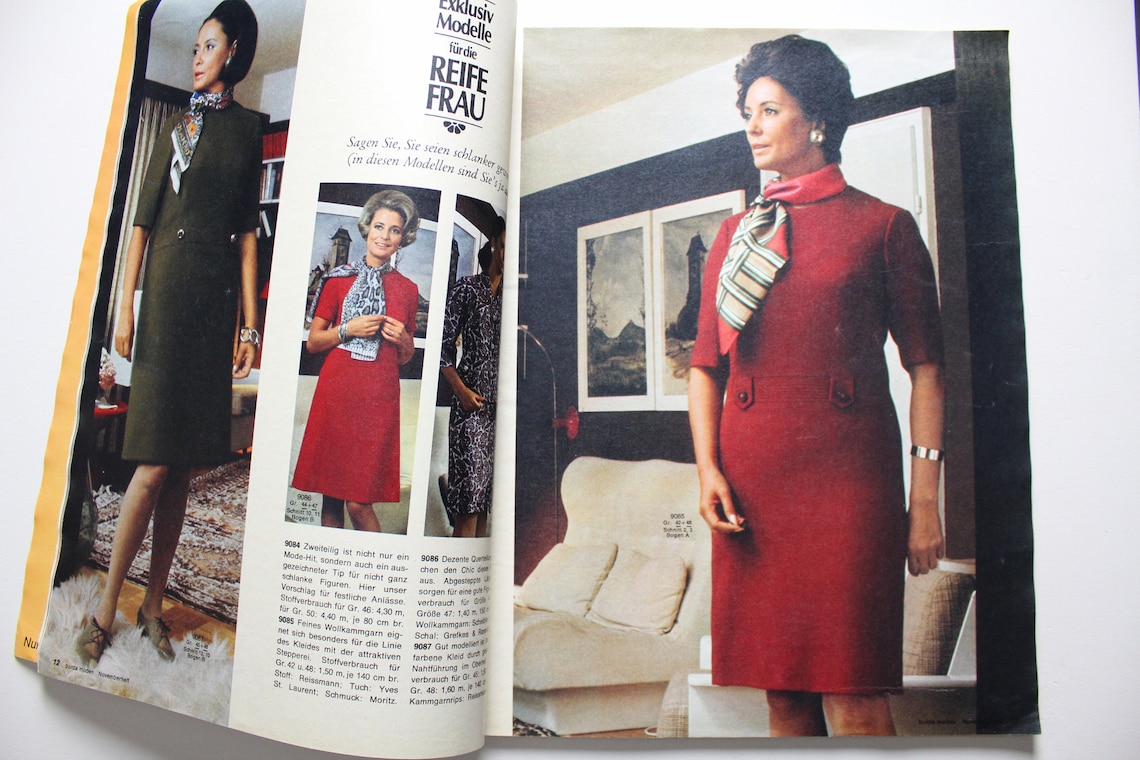 Burda Moden 11/ 1970 Instructions, Pattern Sheets, Fashion Magazine ...
