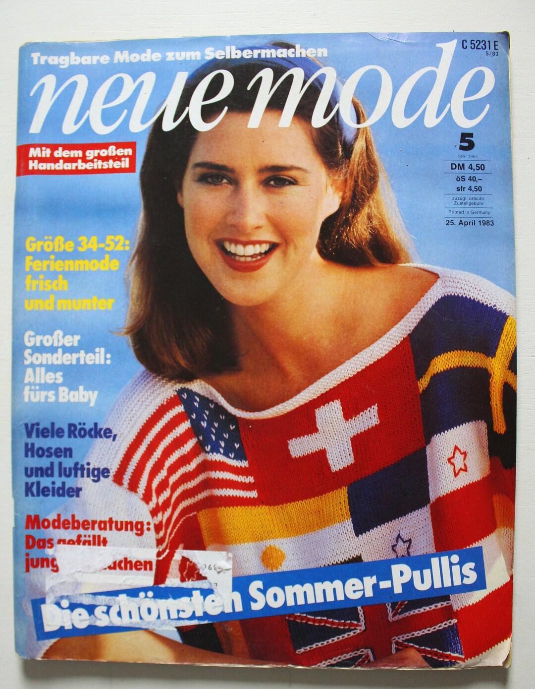 Neue Mode 5/ 1983 Instructions, Cutting Sheets, Fashion Magazine ...