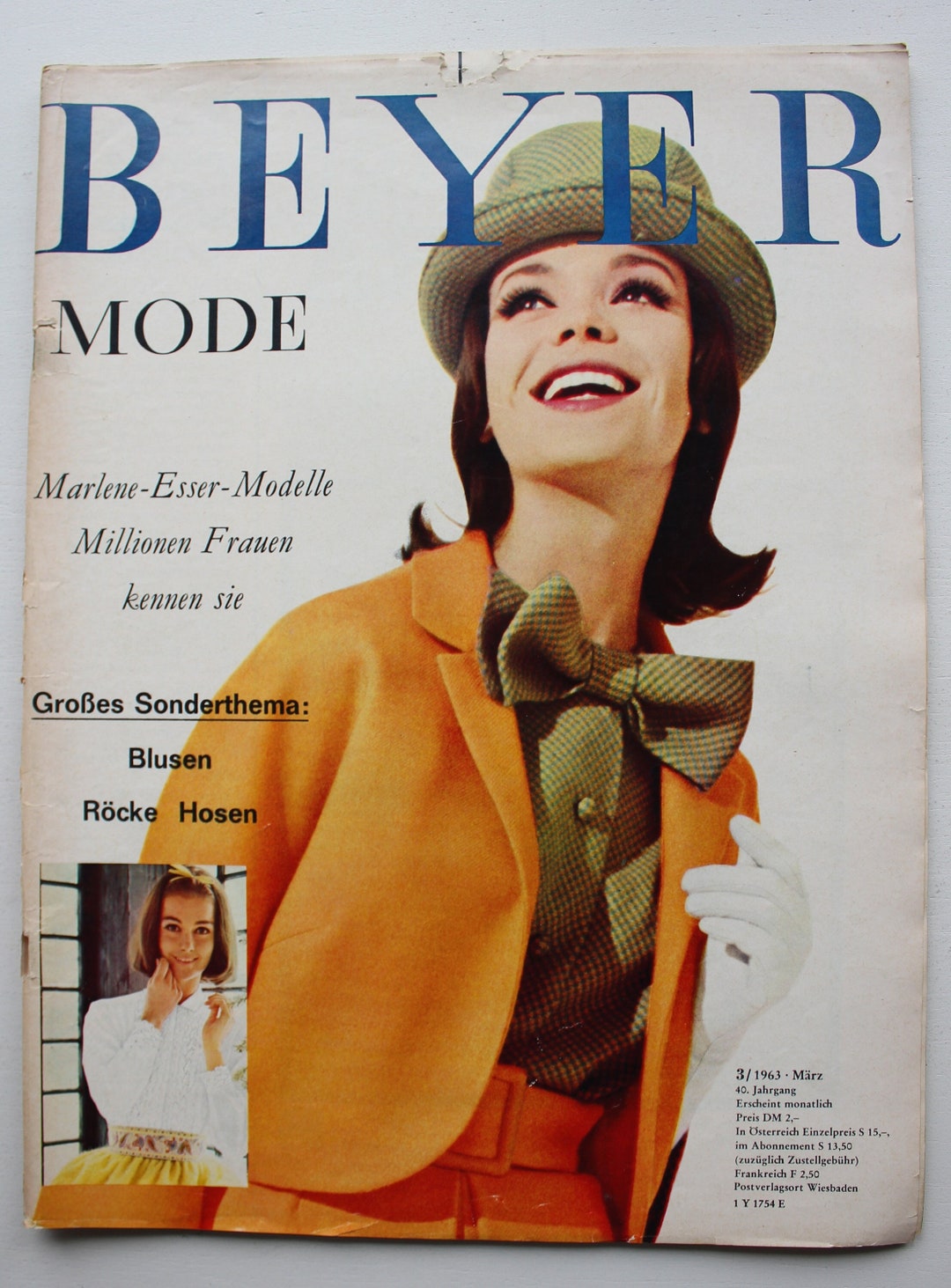 Burda Beyer Moden 3/ 1963 Instructions, Cutting Sheet, Fashion Magazine, Fashion Magazine ...
