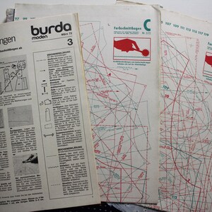 Burda Moden 3/ 1972 Instructions, Cutting Sheets, Fashion Magazine Retro Sewing Patterns Vintage ...