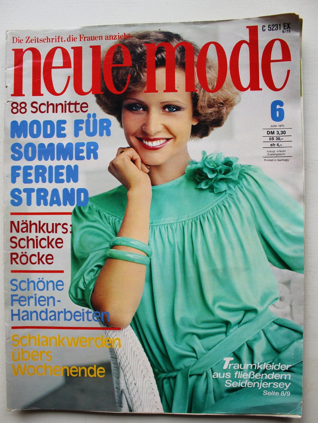 Neue Mode 6/ 1975 Anleitungen ,Schnittbogen , Modezeitschrift Modeheft ...