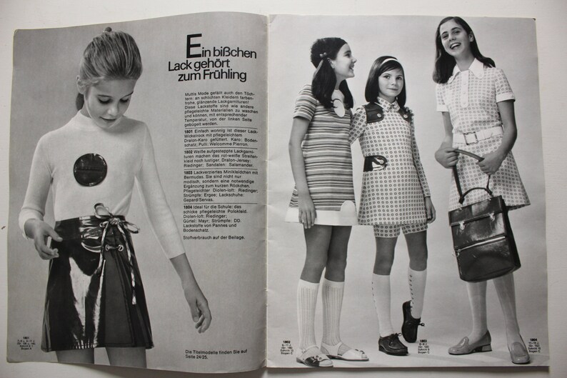 Burda School Children's Fashion 1970 Instructions, Pattern Sheets ...