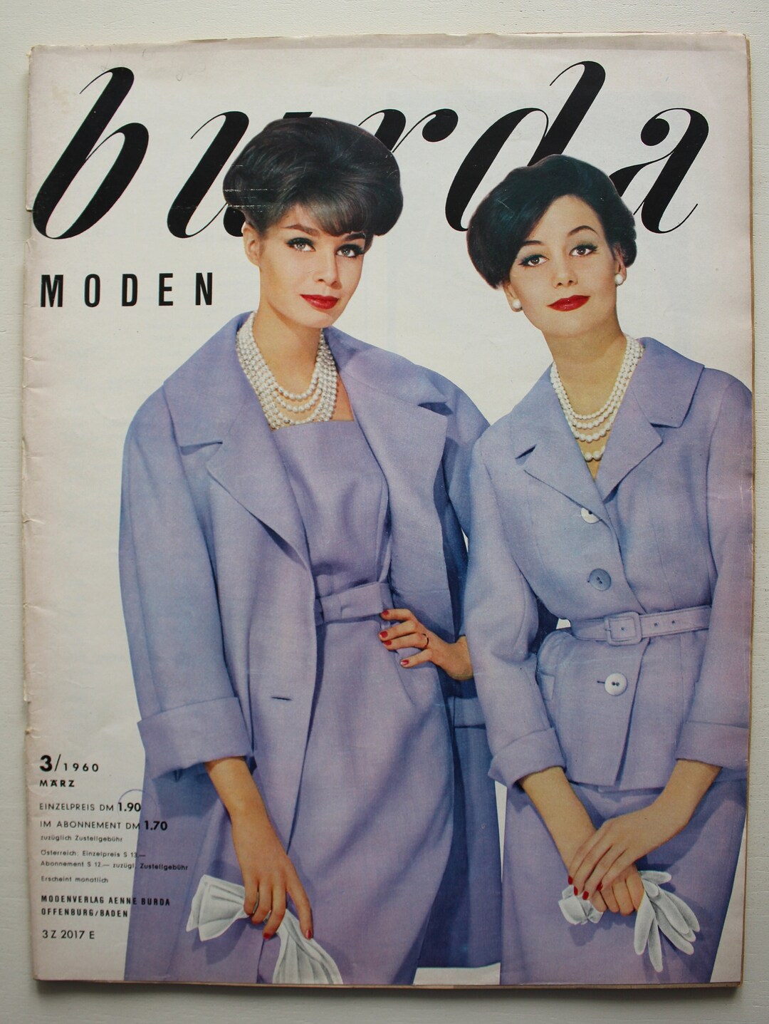 Burda Moden 3/ 1960 Instructions, Cutting Sheet, Fashion Magazine, Fashion Magazine, Sewing ...