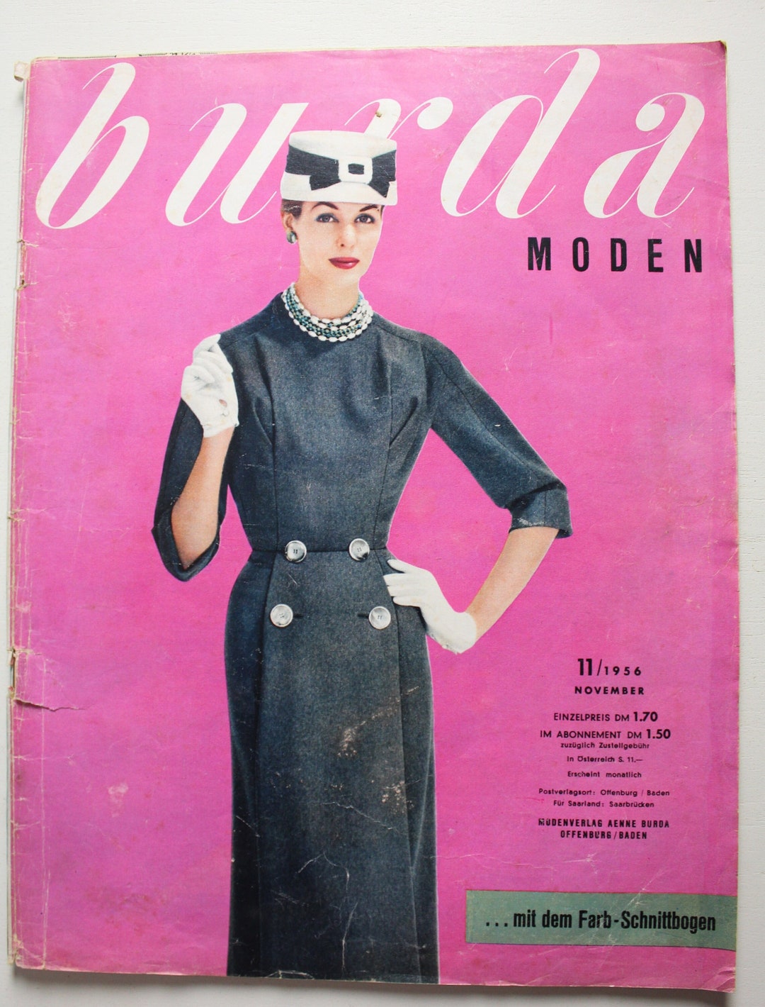 Burda Moden 11/ 1956 Instructions, Cutting Sheets, Fashion Magazine Patterns Fashion Magazine ...