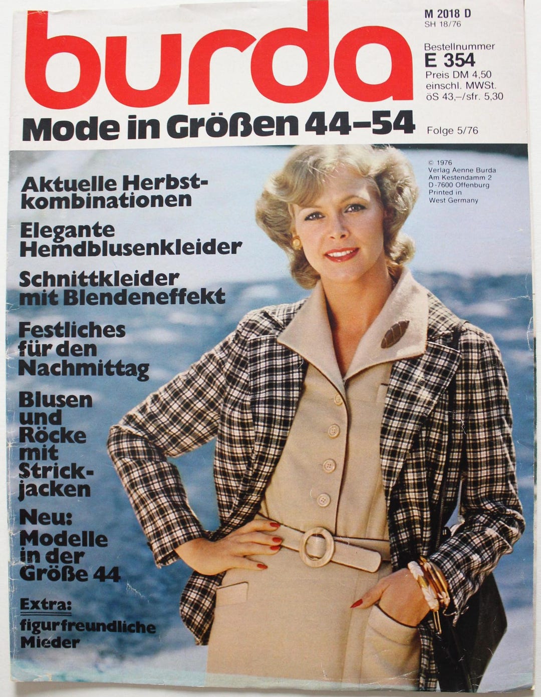 Burda Mode Für Vollfigure, 1976 Instructions, Pattern Sheets, Fashion Magazine Patterns Fashion ...