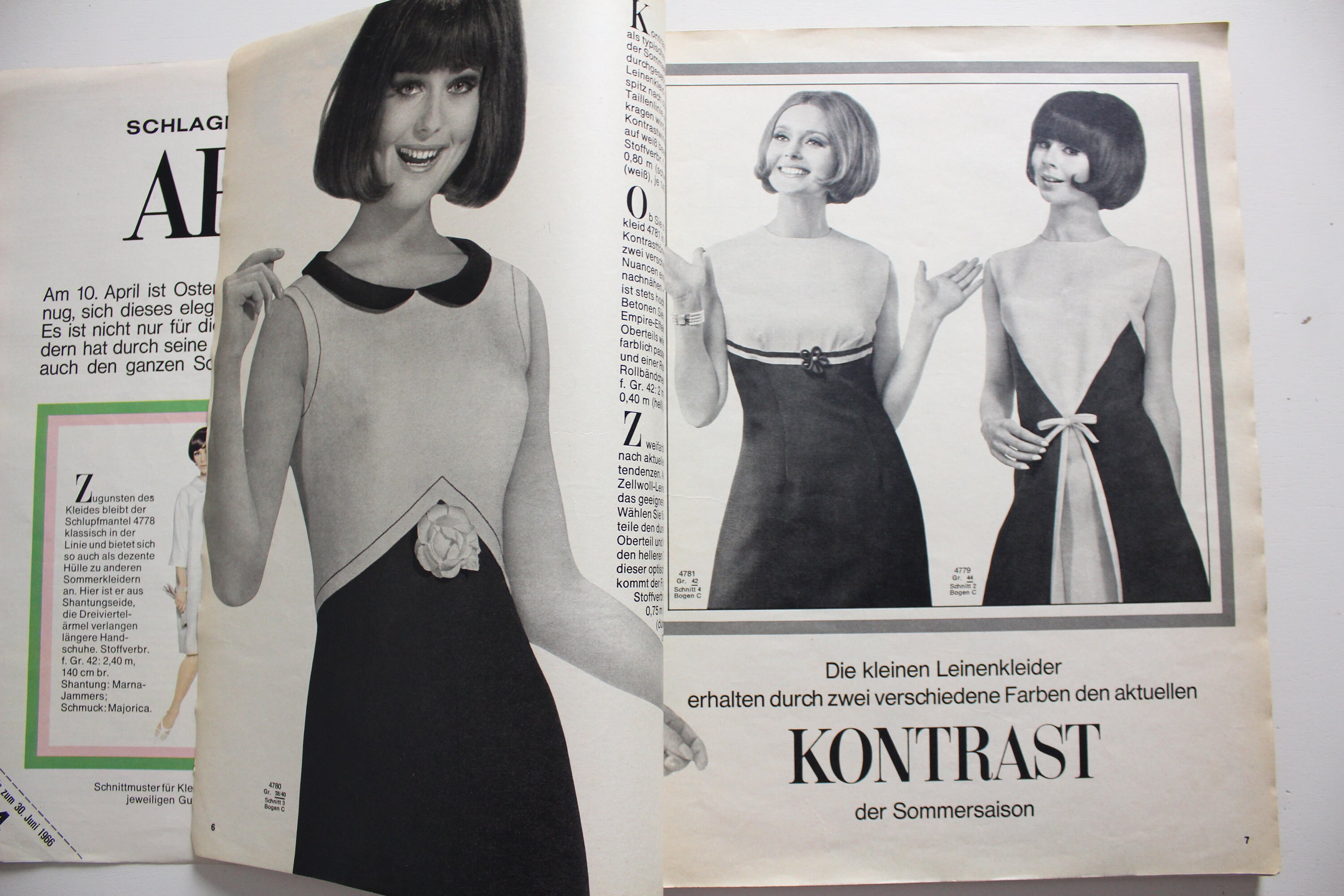 Burda Moden 4/ 1966 Instructions, Cutting Sheets, Fashion Magazine, Fashion Booklet, Sewing ...