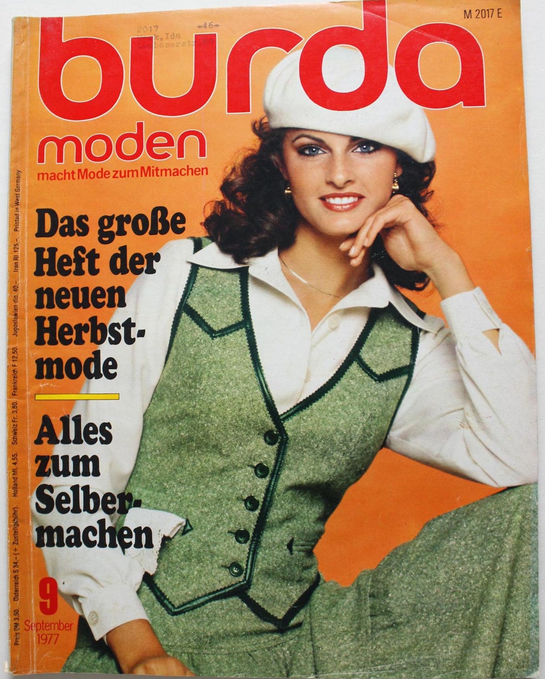 Burda Moden 9/ 1977 Anleitungen ,Schnittbogen , Modezeitschrift Patterns Fashion Magazine Retro ...