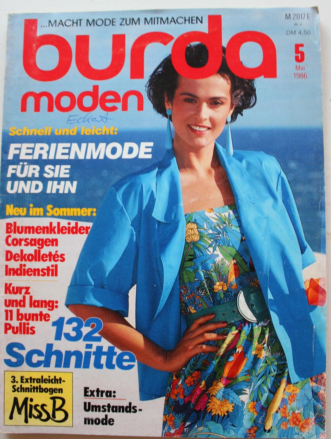 Burda Moden 5/ 1986 Instructions, Pattern Sheets Fashion Magazine ...