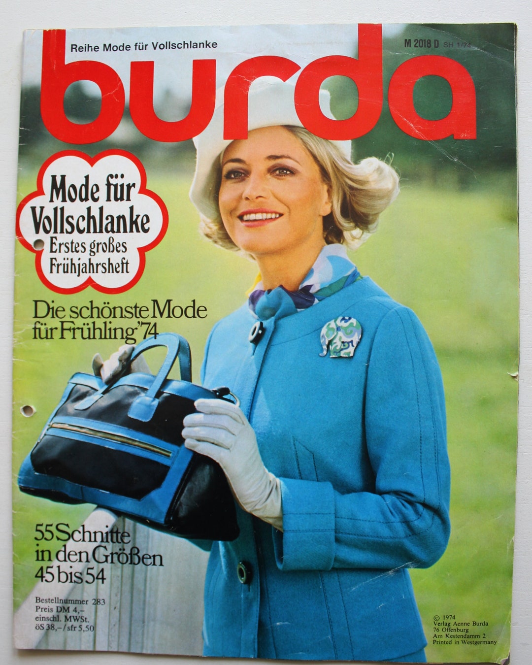 Burda Fashion for Full-figured Spring 1974 Instructions, Cutting Sheet, Fashion Magazine ...