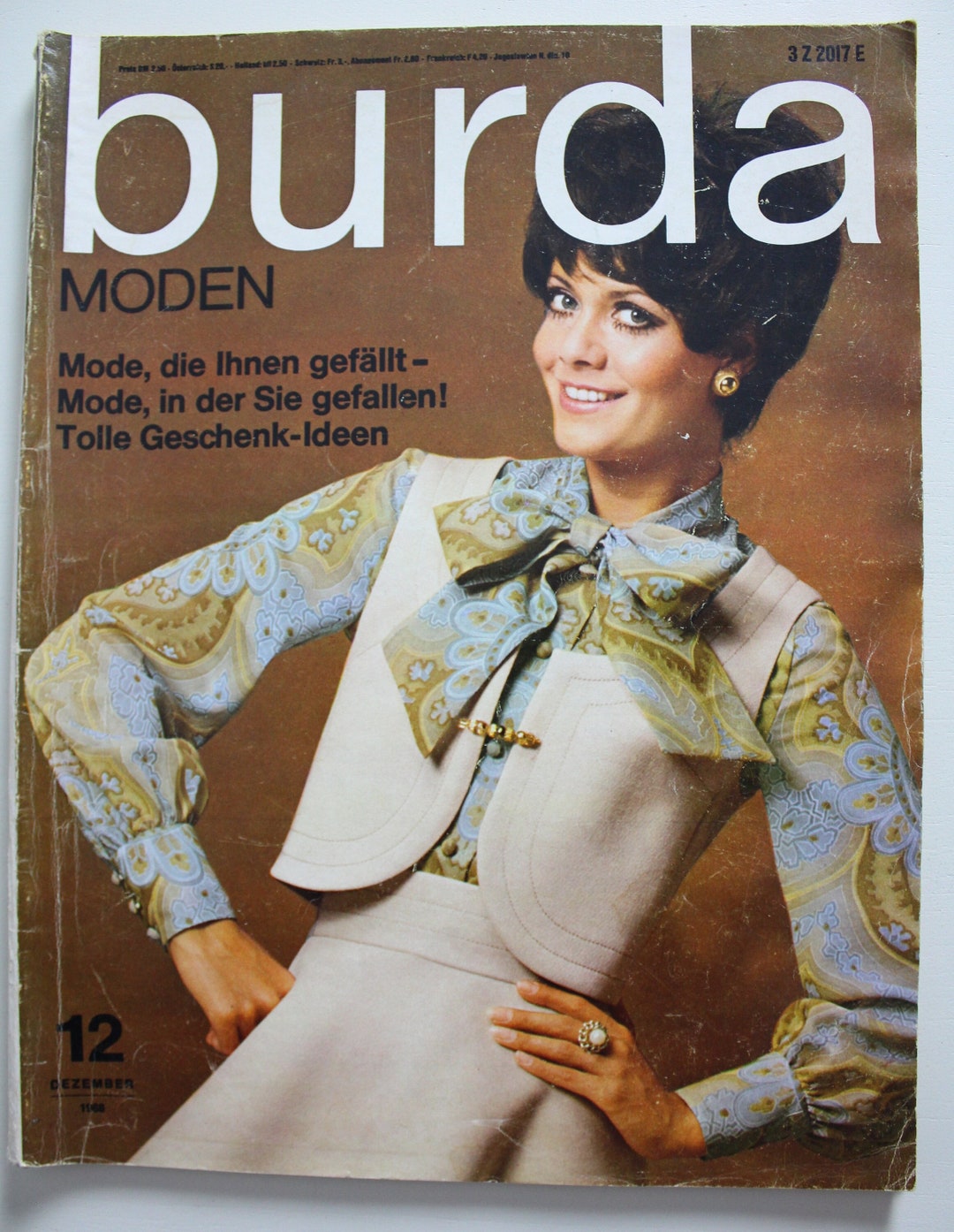 Old Magazine Burda Moden 12/ 1968 Instructions Pattern Sheets Fashion Magazine Fashion Booklet ...