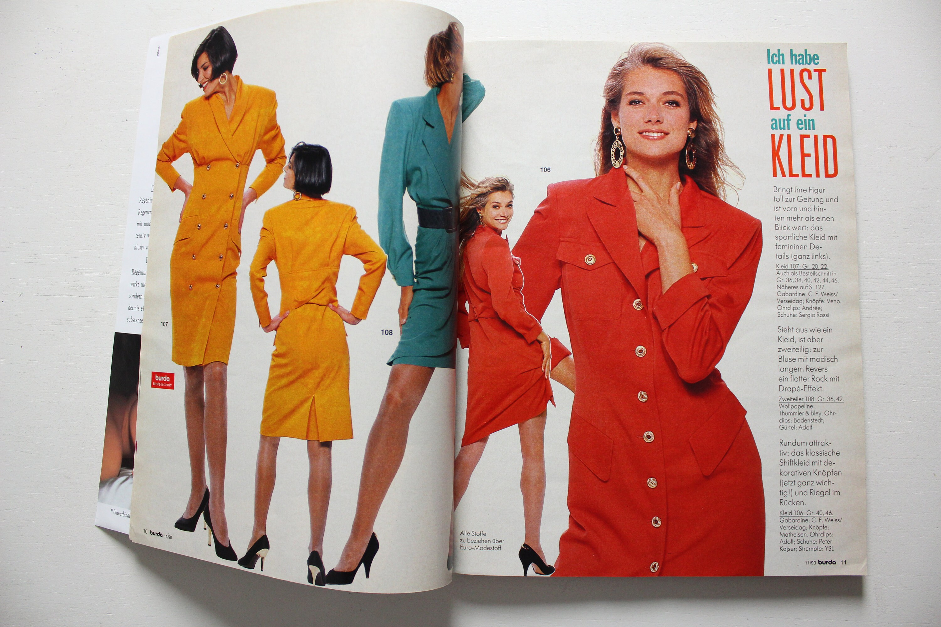 Burda Moden 11/ 1990 Instructions, Cutting Sheets, Fashion Magazine ...