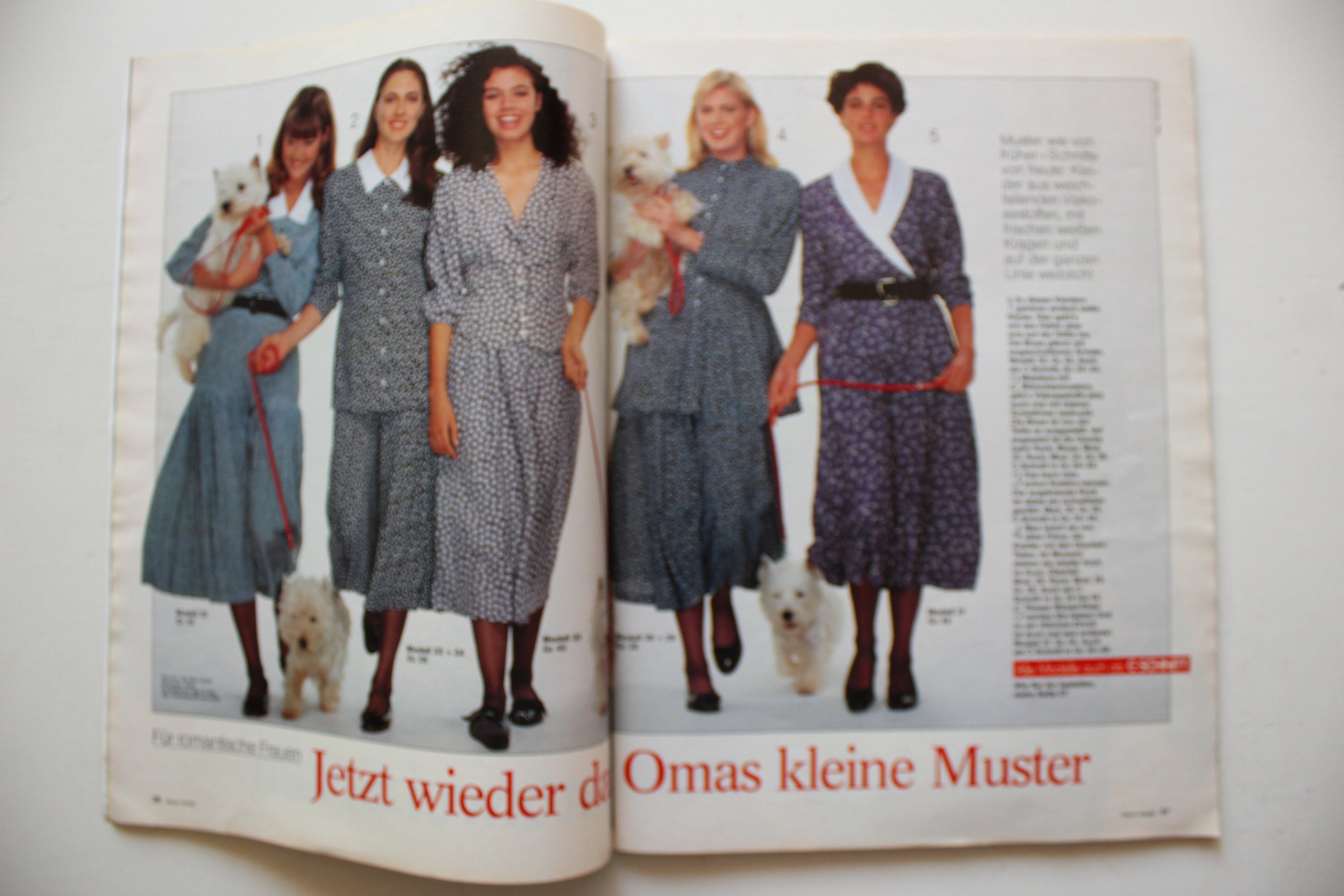Neue Mode 1/ 1988 Work Supplement, Cutting Sheet, Fashion Magazine ...