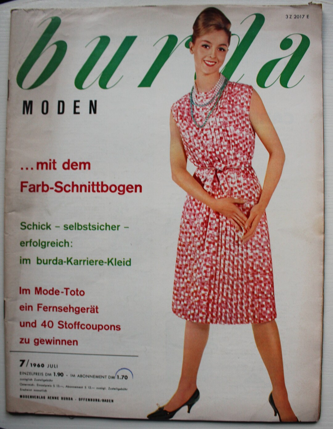 Burda Moden 7/ 1960 Instructions, Cutting Sheet, Fashion Magazine, Fashion Magazine, Sewing ...