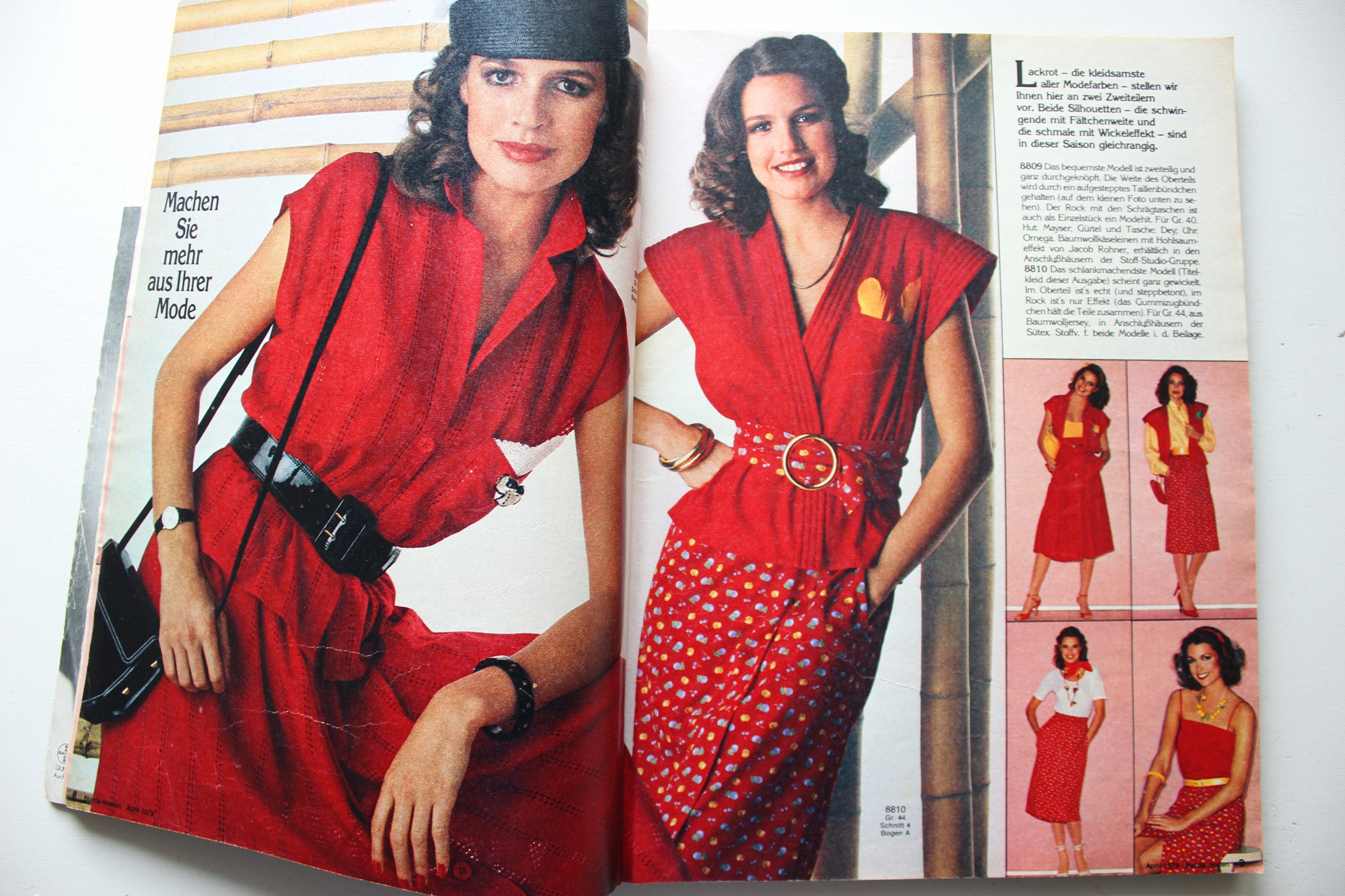 Burda Moden 4/ 1979 Instructions, Cutting Sheet, Fashion Magazine, Fashion Magazine, Sewing ...