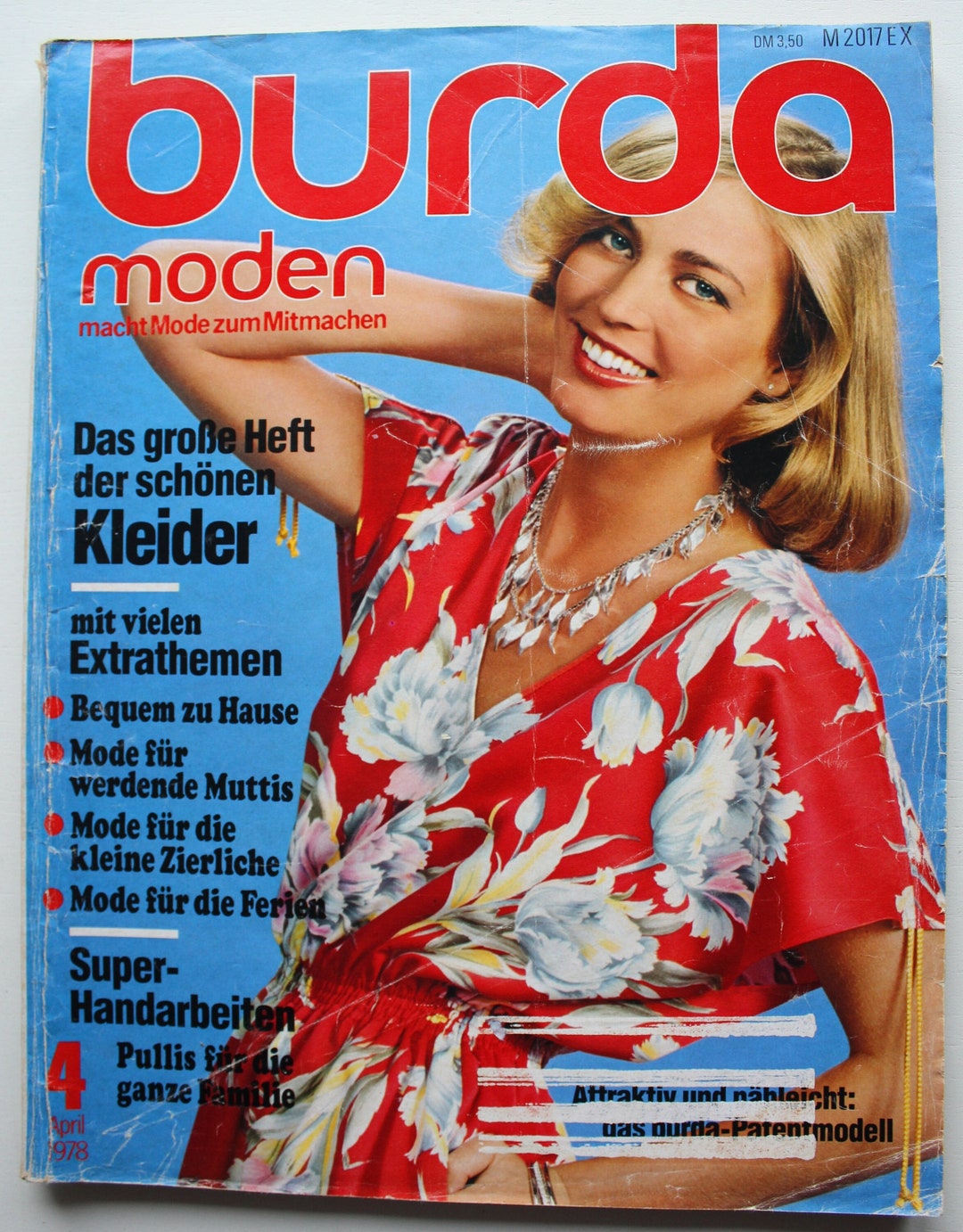 Vintage Magazine Burda Moden 4/ 1978 Instructions Pattern Sheets Fashion Magazine Fashion ...