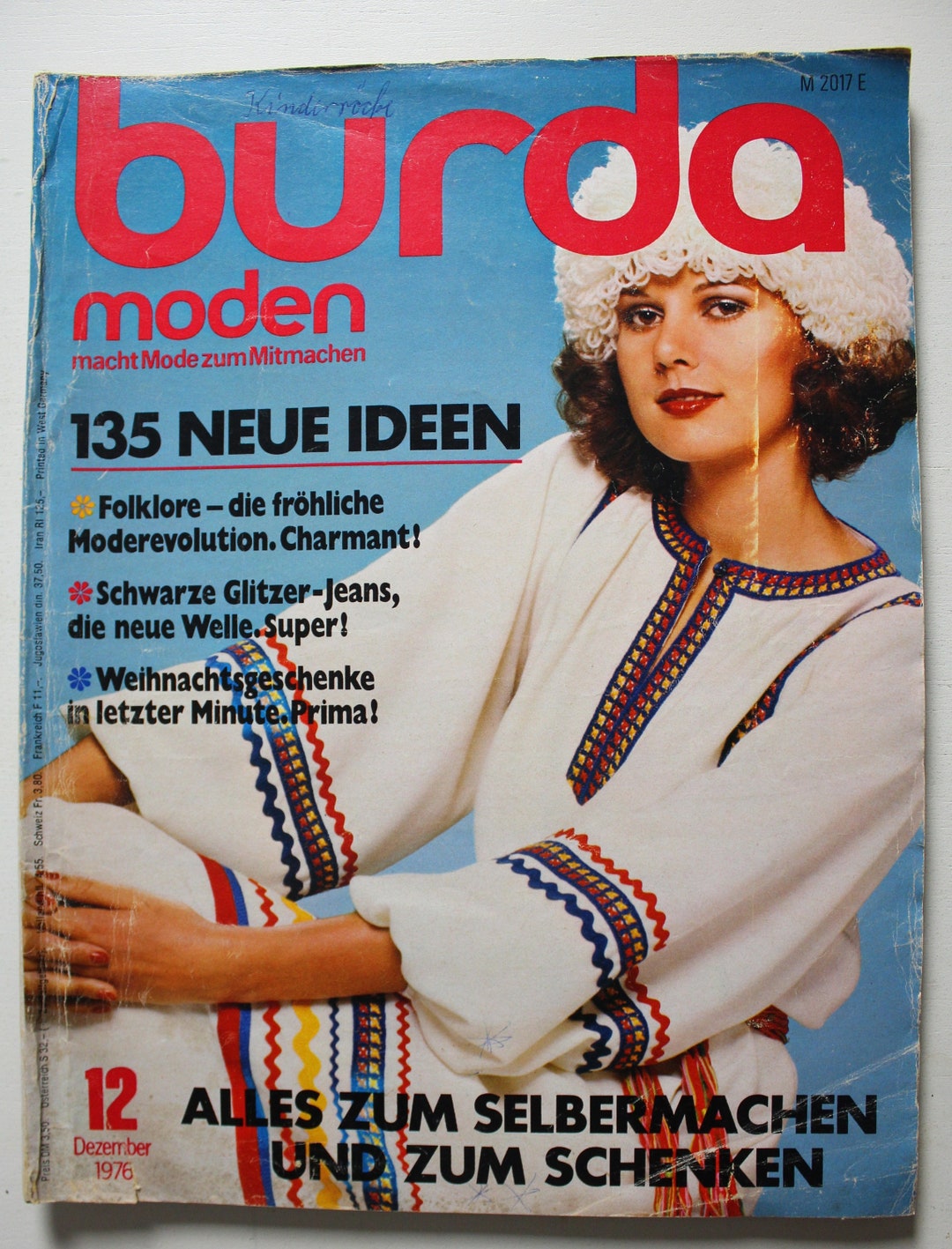 Burda Moden 12/ 1976 Instructions, Cutting Sheet, Fashion Magazine, Fashion Magazine, Sewing ...