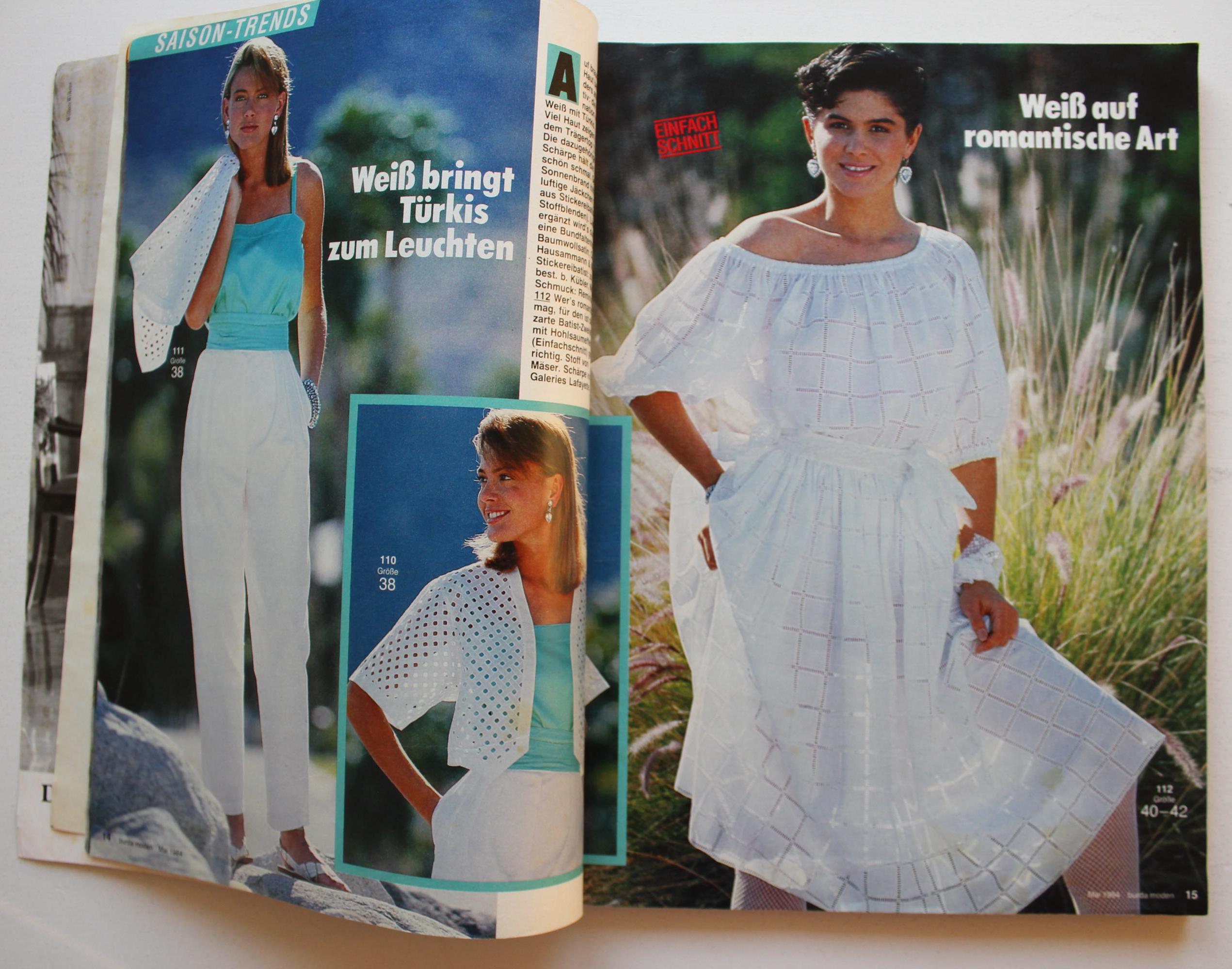 Burda Moden 5/ 1984 Instructions, Pattern Sheets Fashion Magazine Retro ...