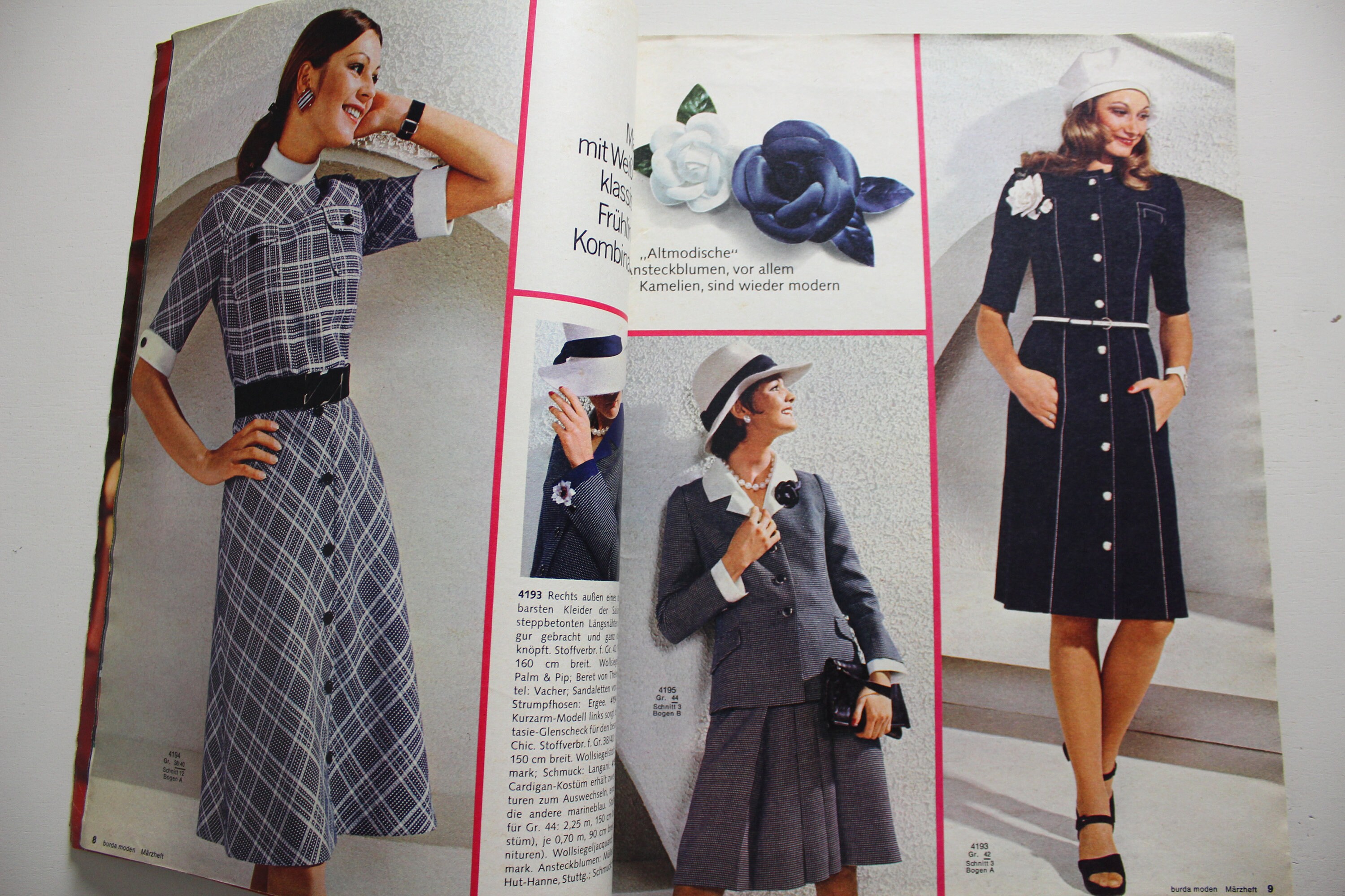 Burda Moden 3/ 1972 Instructions, Cutting Sheets, Fashion Magazine Retro Sewing Patterns Vintage ...