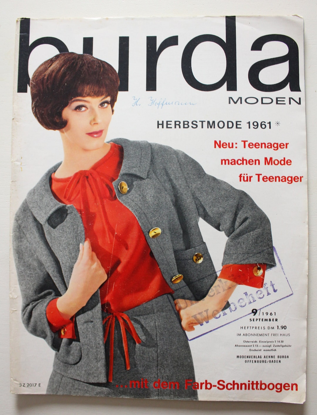 Burda Moden 9/ 1961 Instructions, Cutting Sheet, Fashion Magazine, Fashion Magazine, Sewing ...