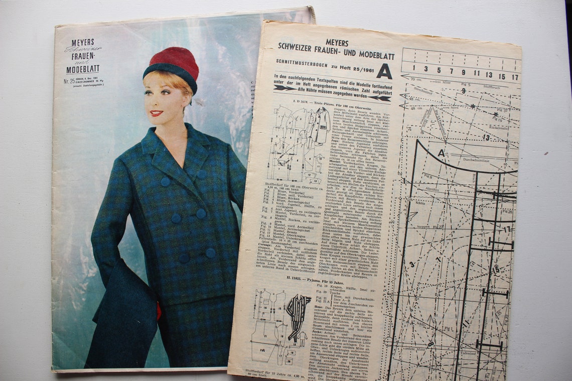 Meyer's Swiss Women's and Fashion Magazine No.25 1961 Pattern Fashion ...