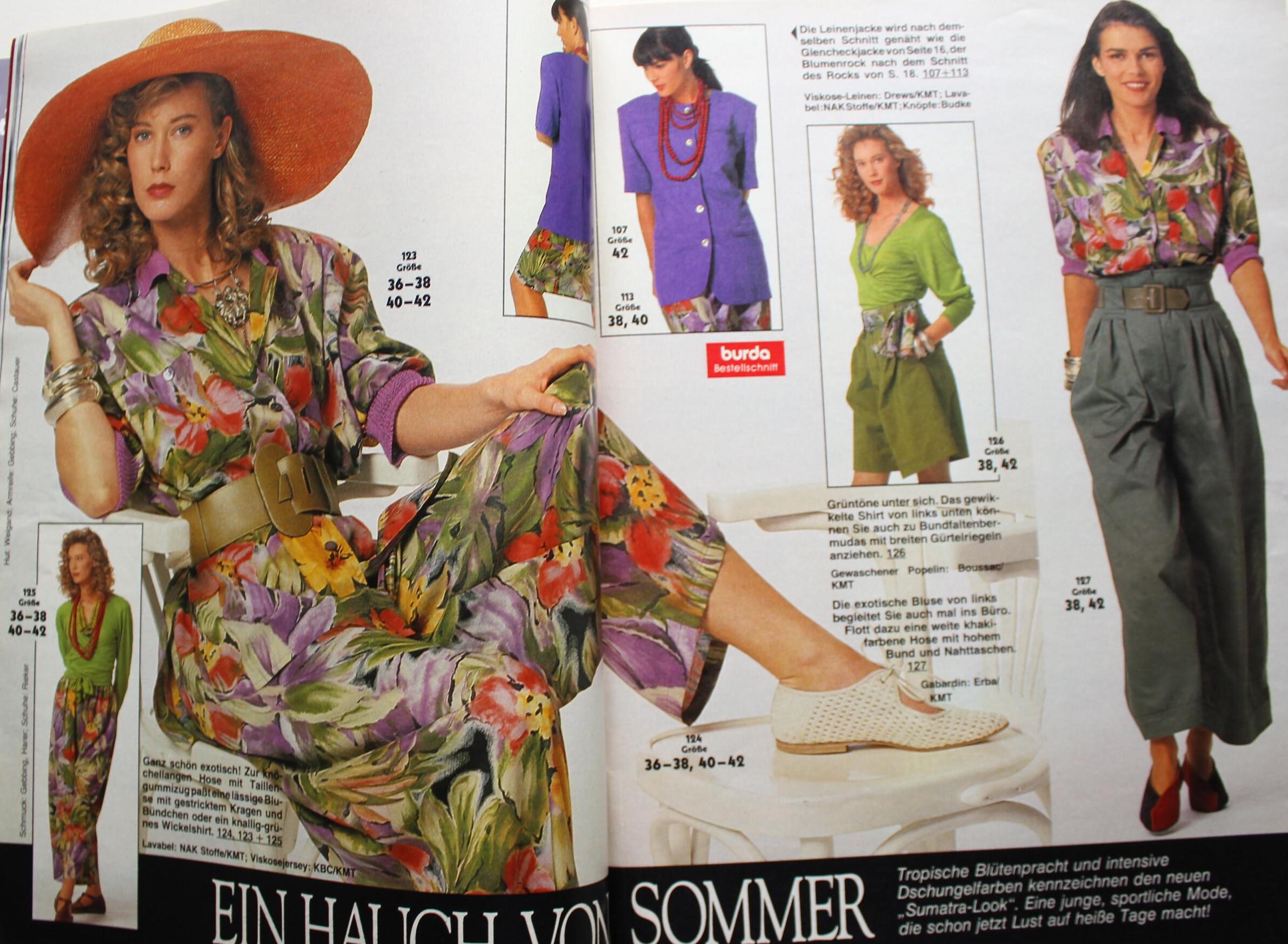 Burda Moden 2/1989 Instructions, Pattern Sheets, Fashion Magazine ...