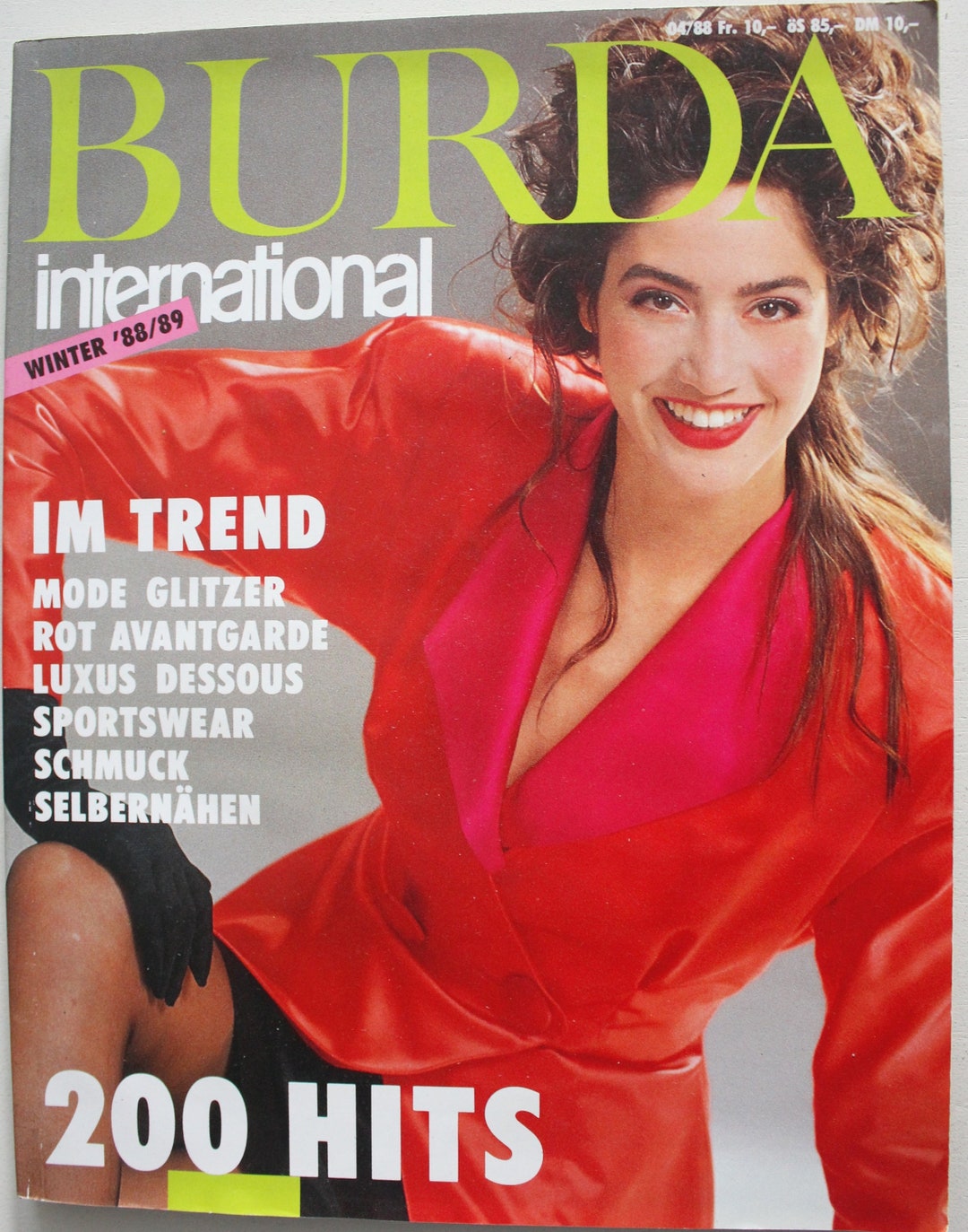 Burda International Winter 1988/89 Pattern Sheet, Fashion Magazine ...