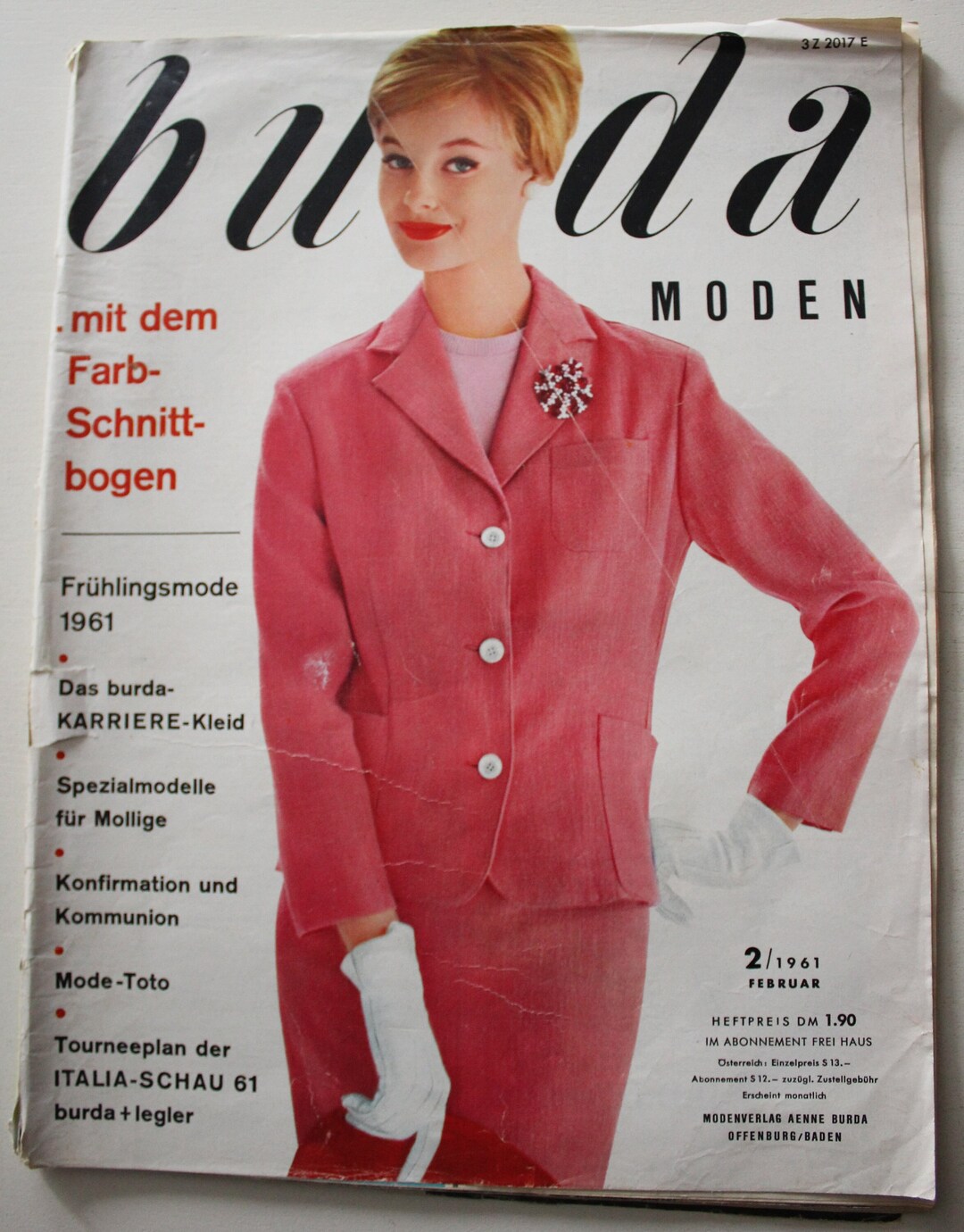Old Magazine Burda Moden 2/ 1961 Instructions Cutting Sheets Fashion Magazine Patterns Fashion ...