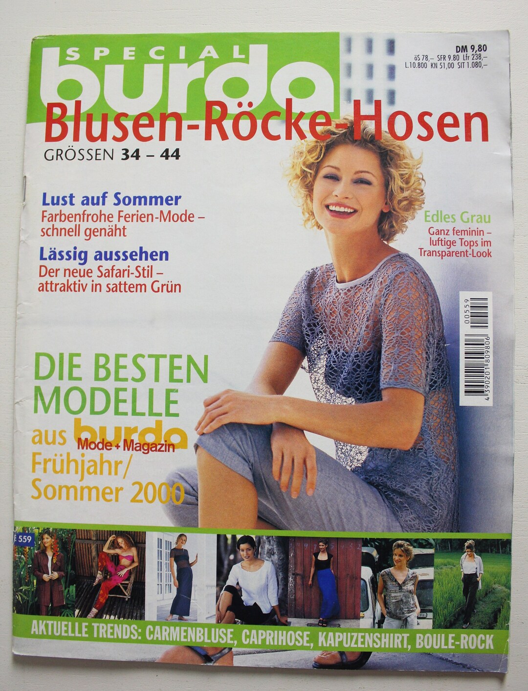 Burda Blouses Skirts Trousers 2000 Instructions Pattern Sheet, Fashion ...