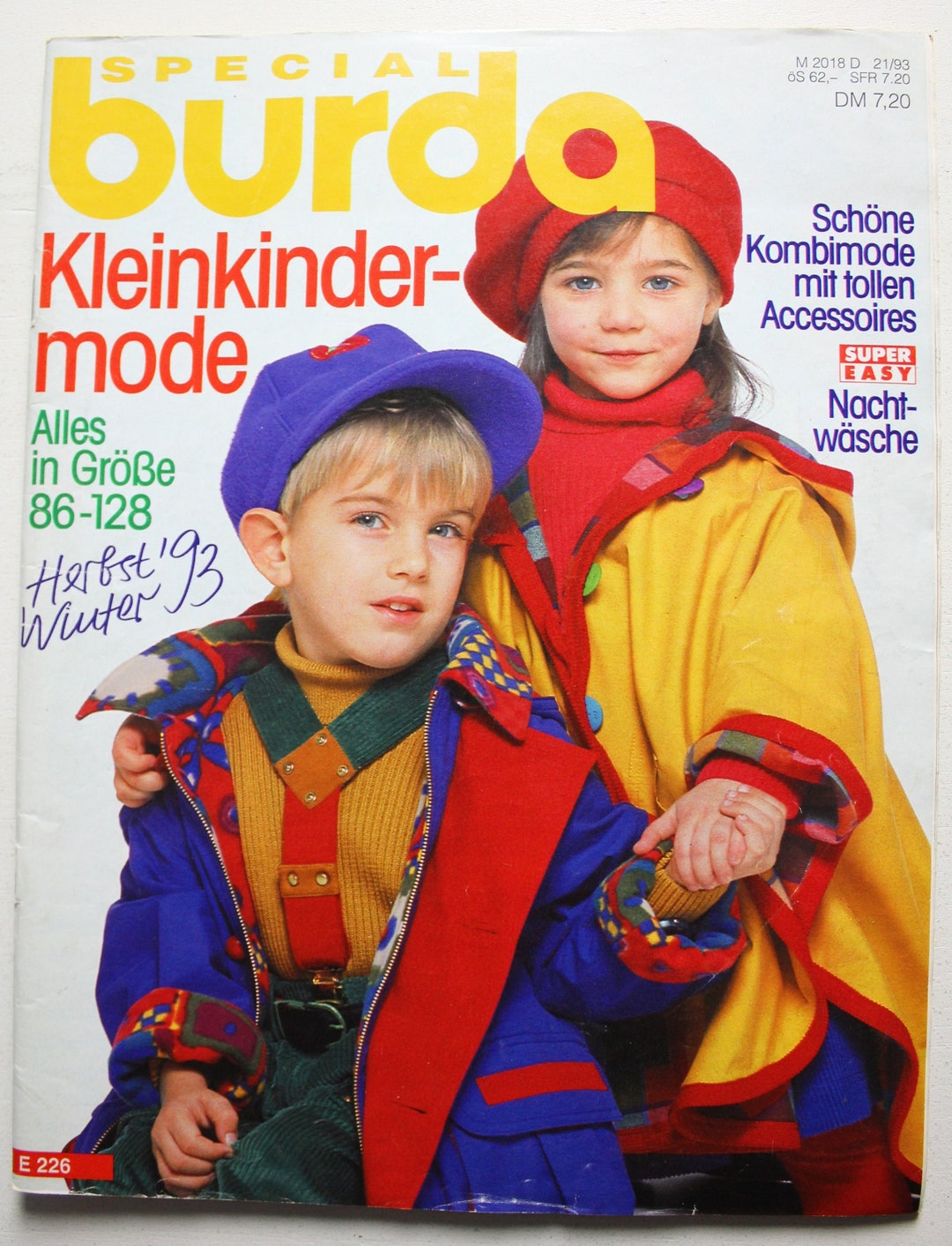 Burda Toddlers Fashions Autumn/winter 1993. Instructions, Cutting ... Burda Toddlers Fashions Autumn/winter 1993. Instructions, Cutting ...