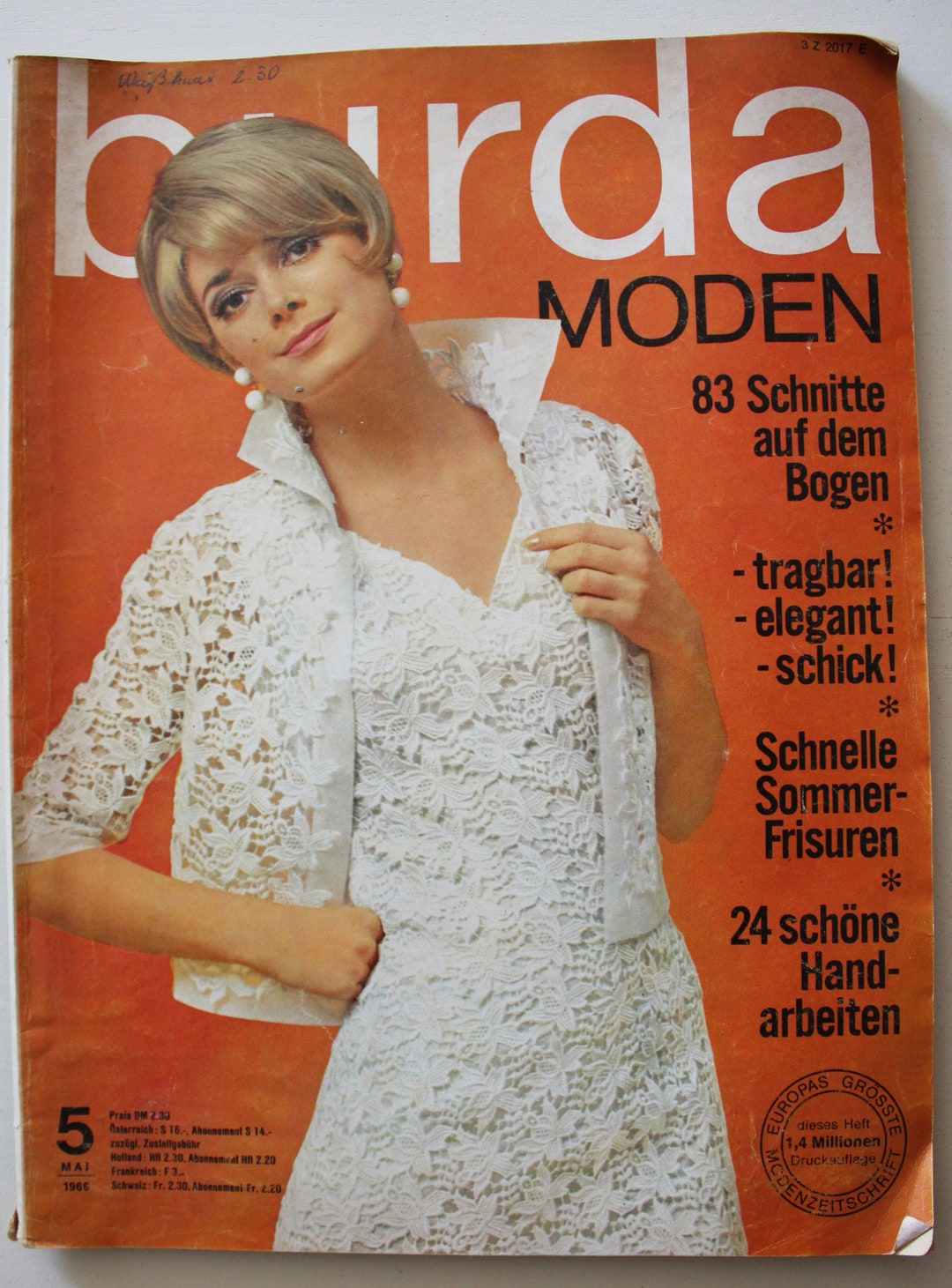 Burda Moden 5/ 1966 Instructions, Cutting Sheets, Fashion Magazine, Fashion Booklet, Sewing ...
