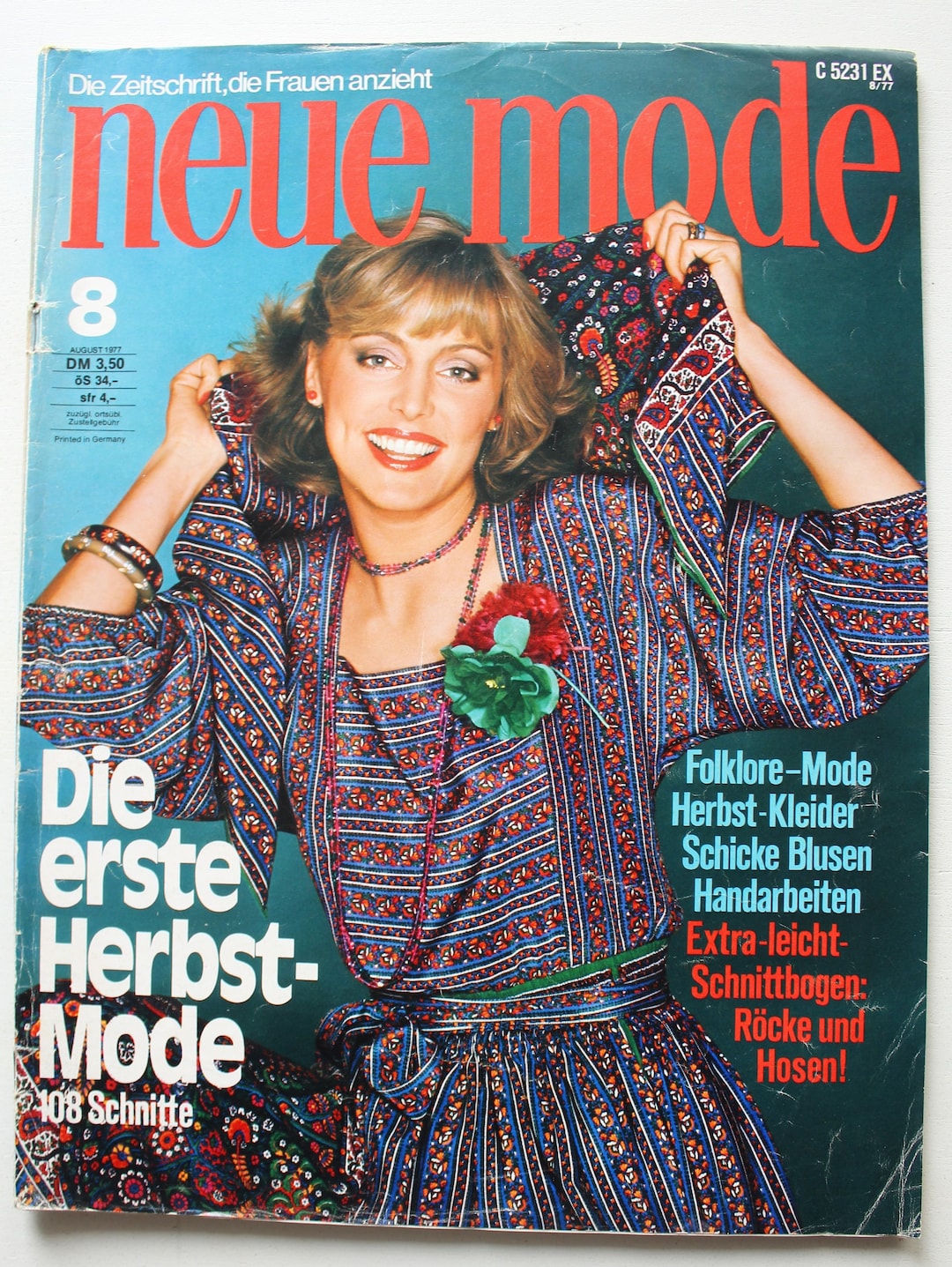 Neue Mode 8/ 1977 Work Supplement, Cutting Sheet, Fashion Magazine ...