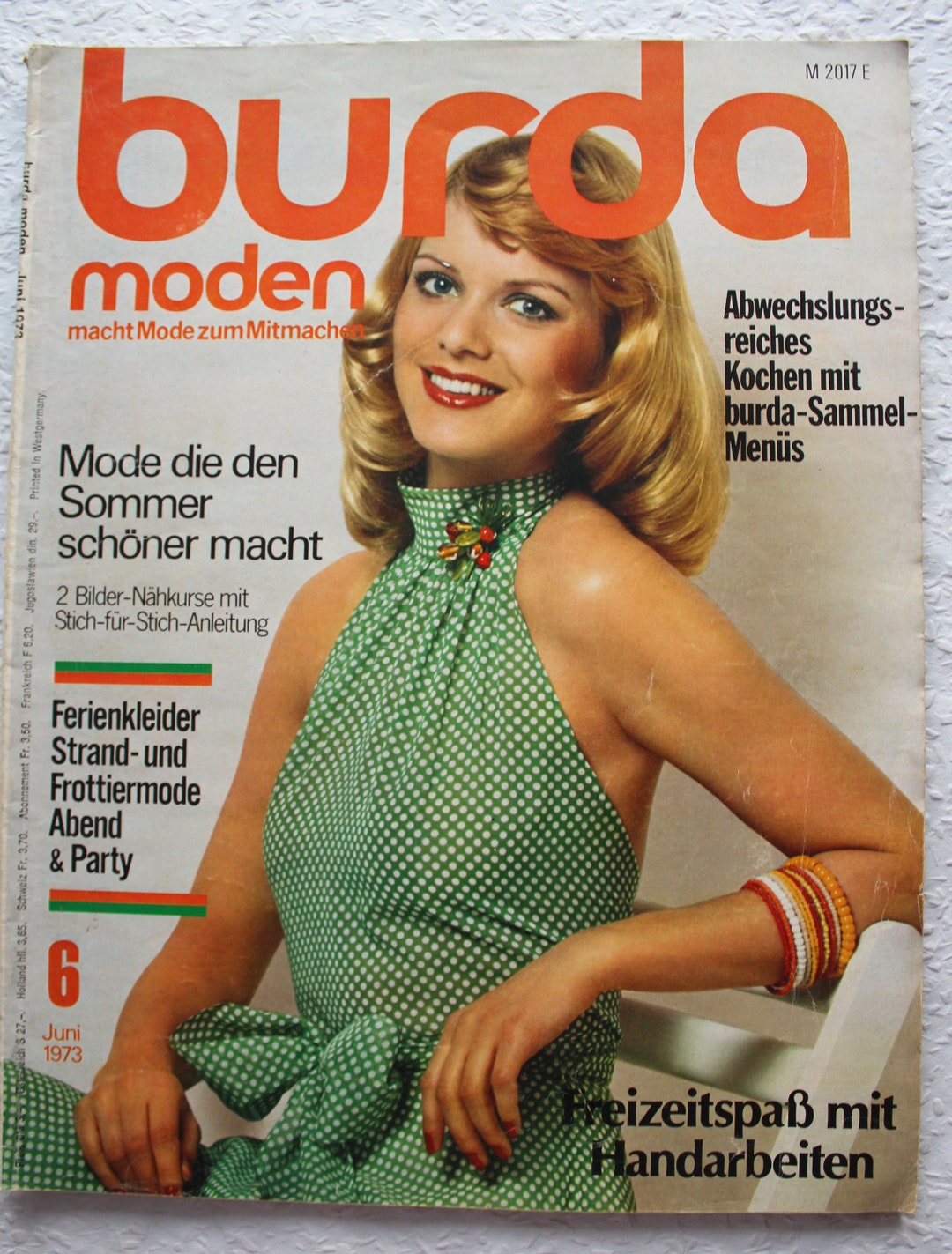 Burda Moden 6/ 1973 Instructions, Cutting Sheets, Fashion Magazine Retro Sewing Patterns Vintage ...