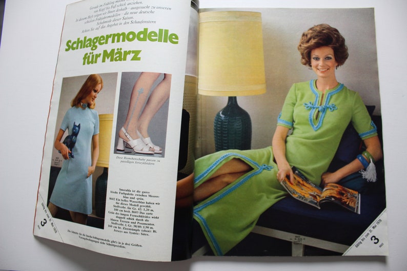 Burda Moden 3/ 1970 Instructions, Pattern Sheets, Fashion Magazine ...