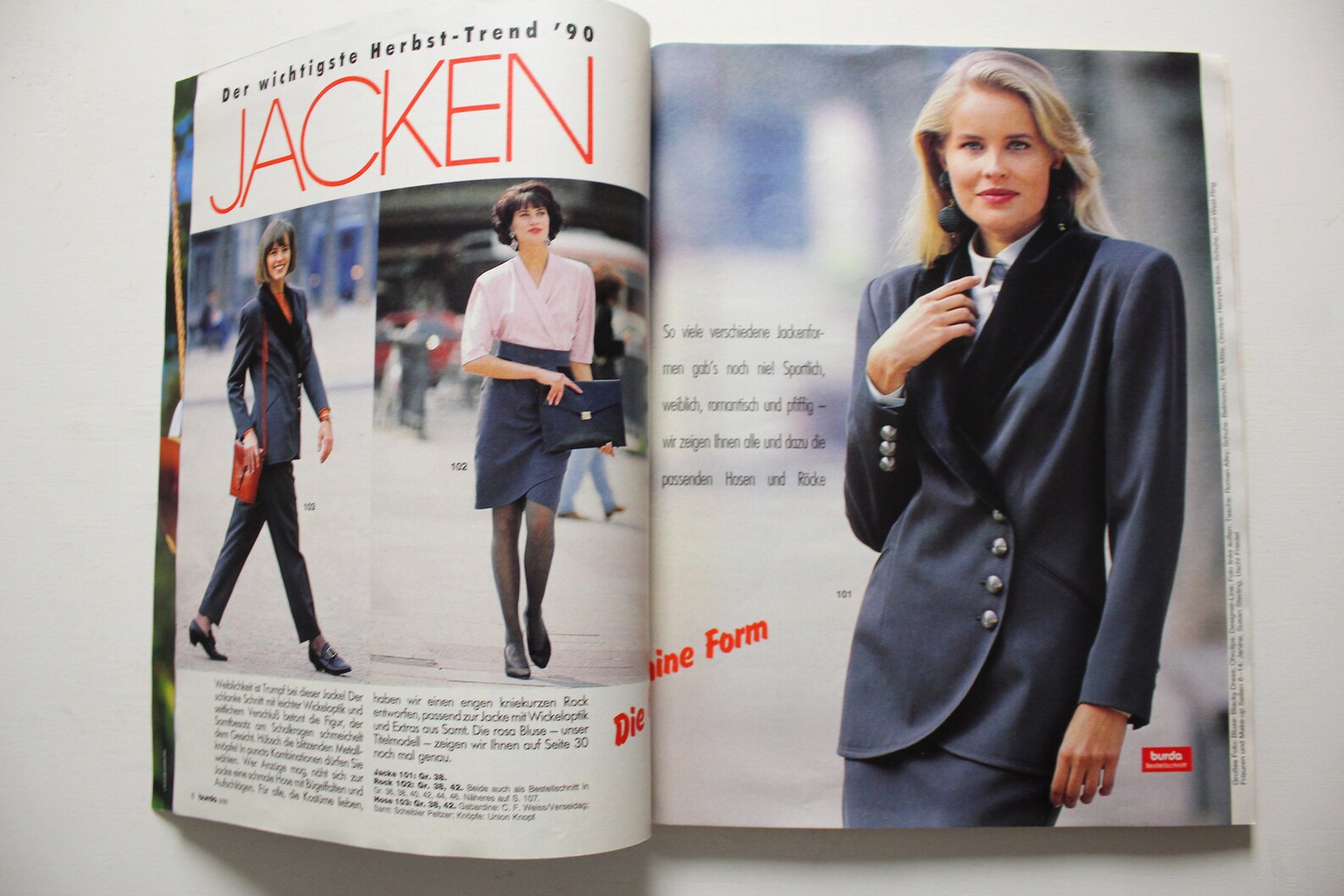 Burda Moden 8/ 1990 Instructions, Pattern Sheets, Fashion Magazine ...