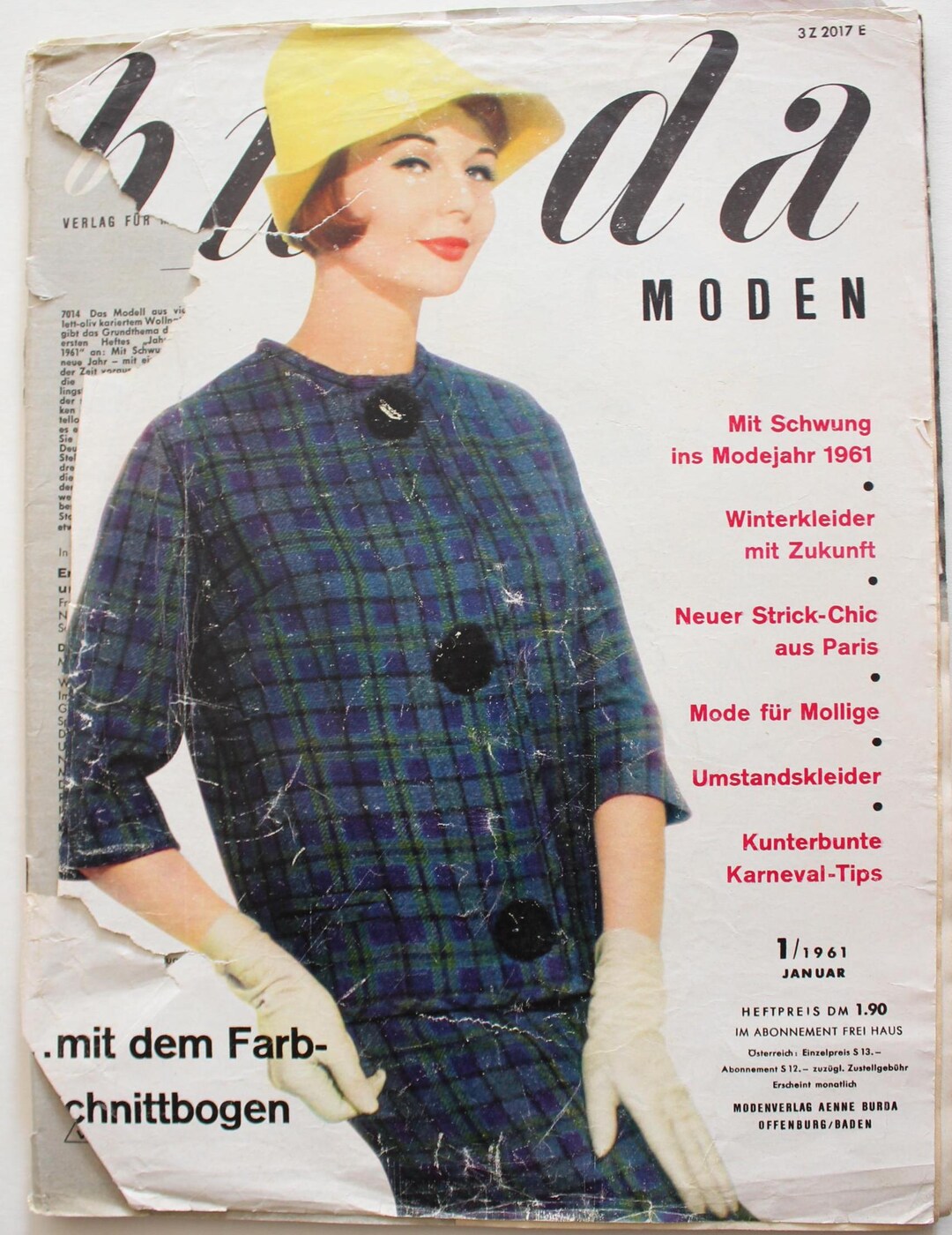 Burda Moden 1/ 1961 Instructions Cutting Sheets Fashion Magazine Patterns Fashion Magazine Retro ...