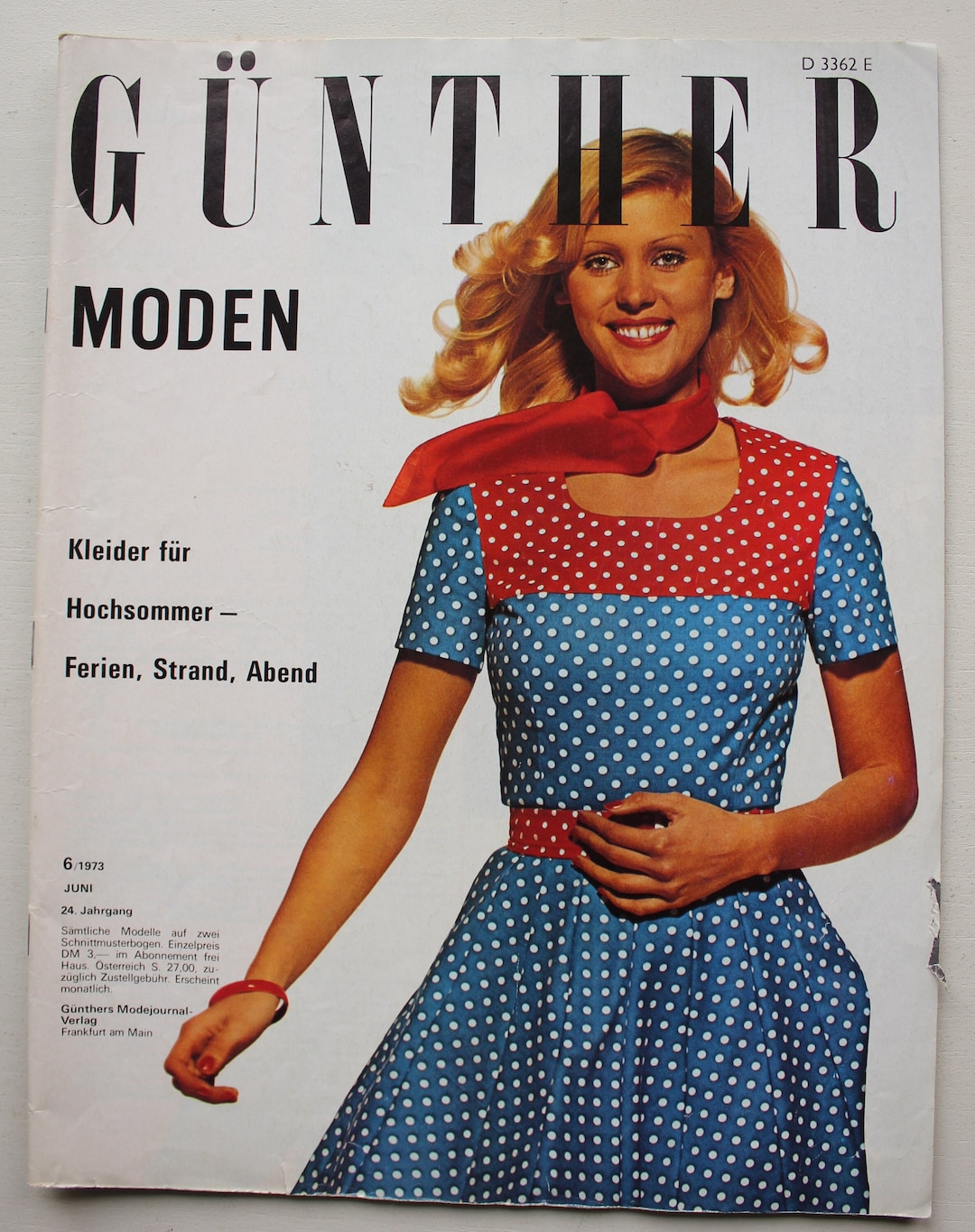 Günther Moden 6/ 1973 Pattern Sheet, Fashion Magazine, Fashion Booklet ...