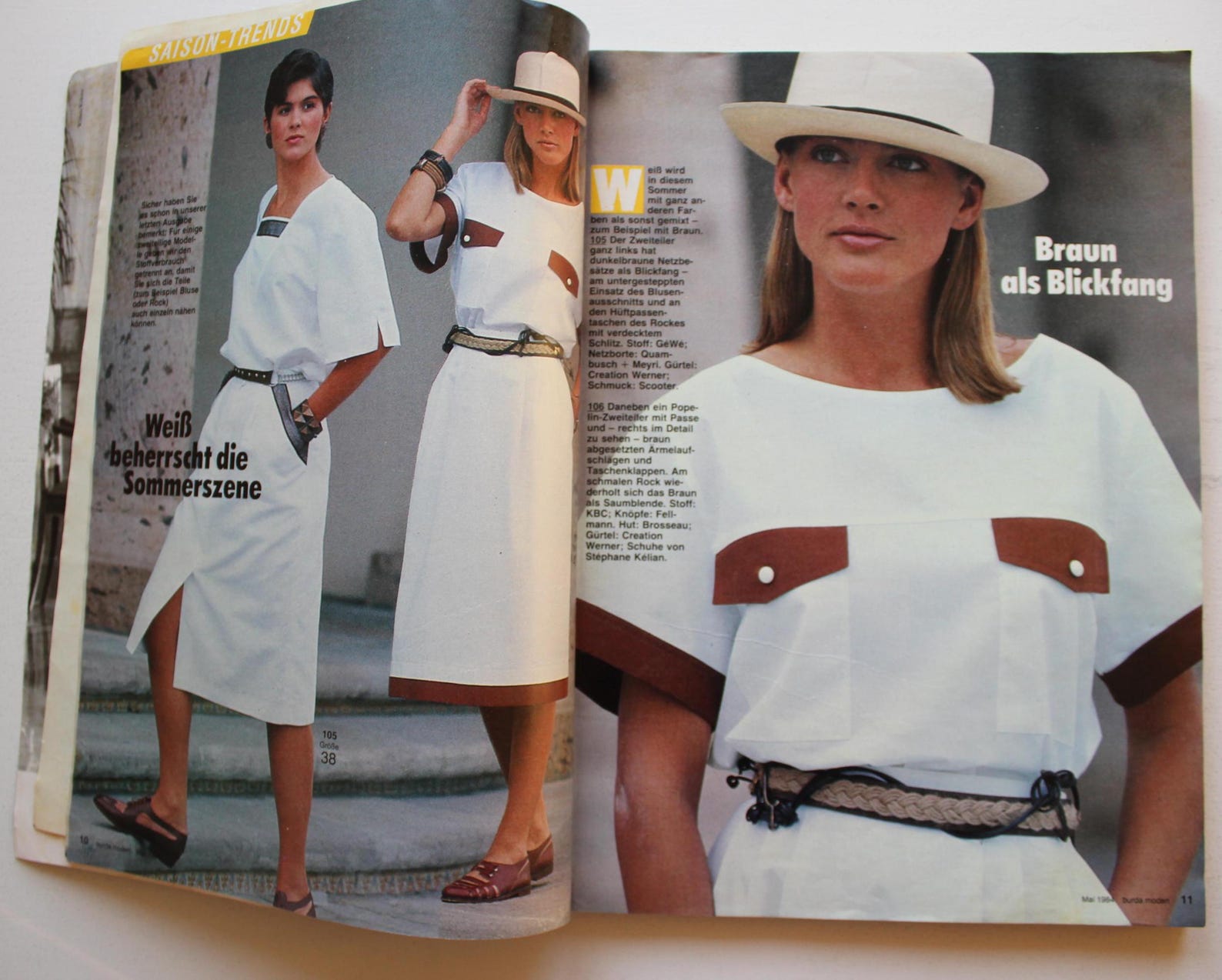 Burda Moden 5/ 1984 Instructions, Pattern Sheets Fashion Magazine Retro ...