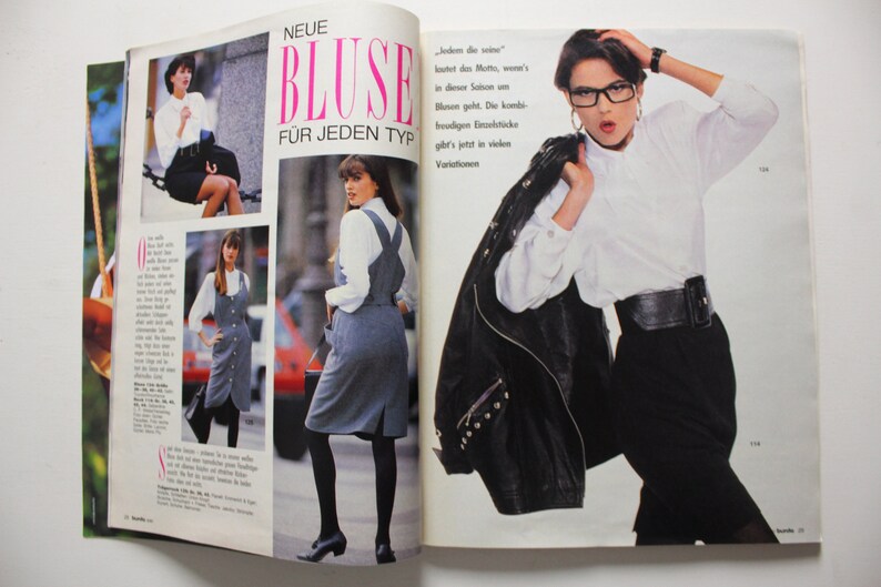 Burda Moden 8/ 1990 Instructions, Pattern Sheets, Fashion Magazine ...