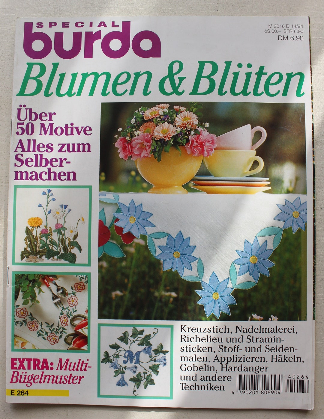 Burda Special Issue Flowers ß Flowers 1994 Handiwork Booklet Sewing ...