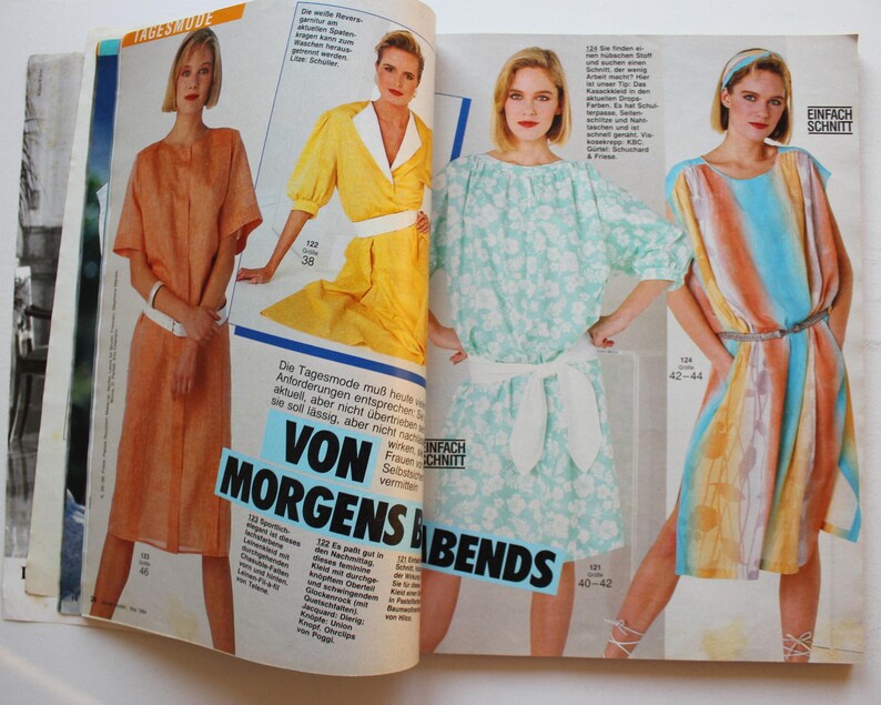 Burda Moden 5/ 1984 Instructions, Pattern Sheets Fashion Magazine Retro ...