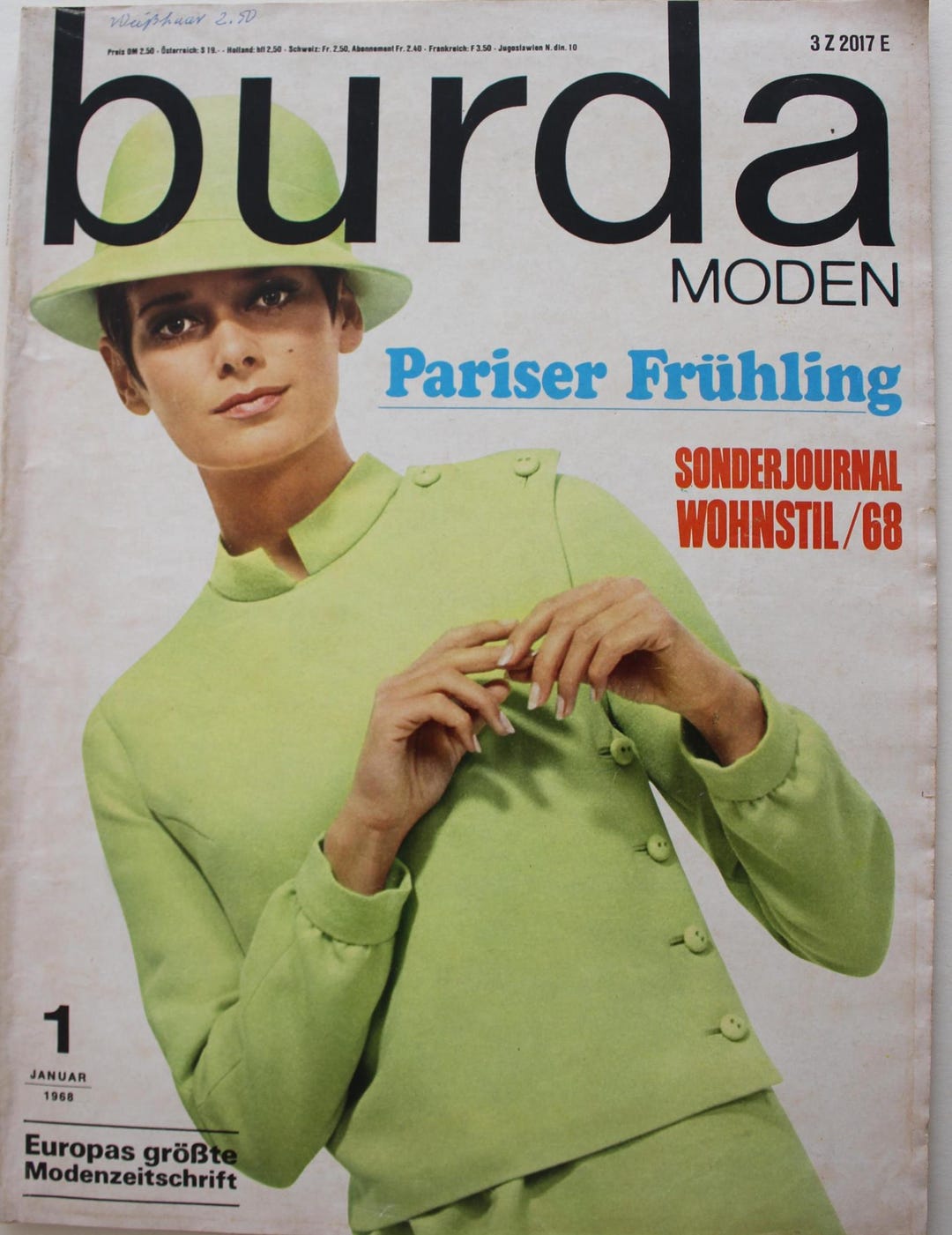 Burda Moden 1/ 1968 Instructions, Pattern Sheets, Fashion Magazine Patterns Fashion Magazine ...